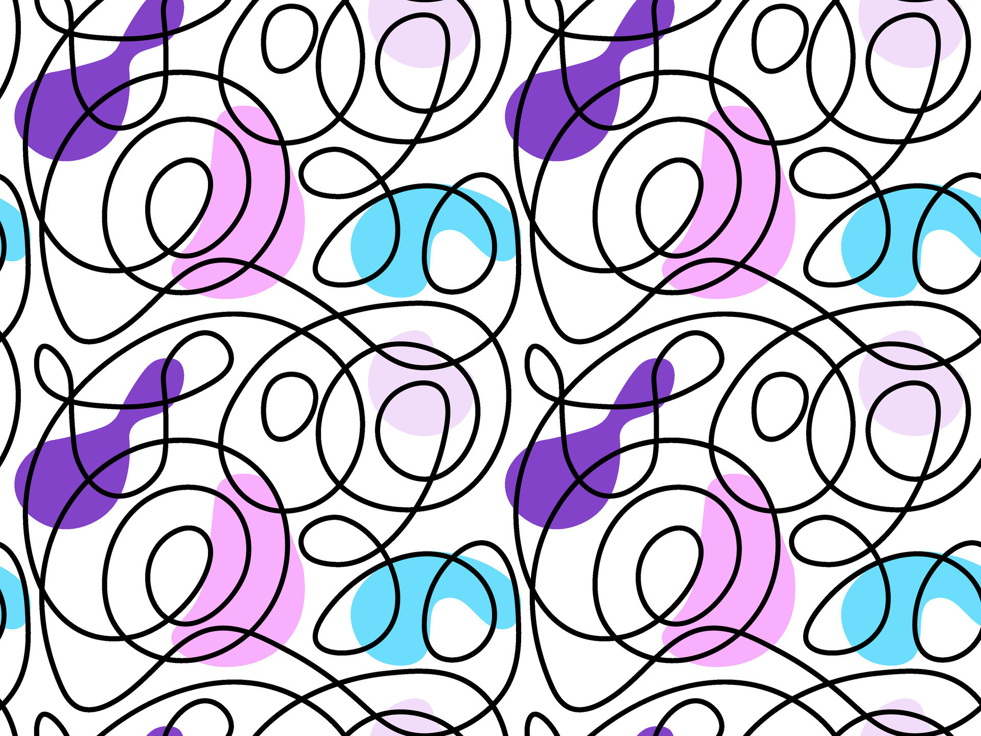 Seamless vector pattern of abstract continuous single line. One line ...