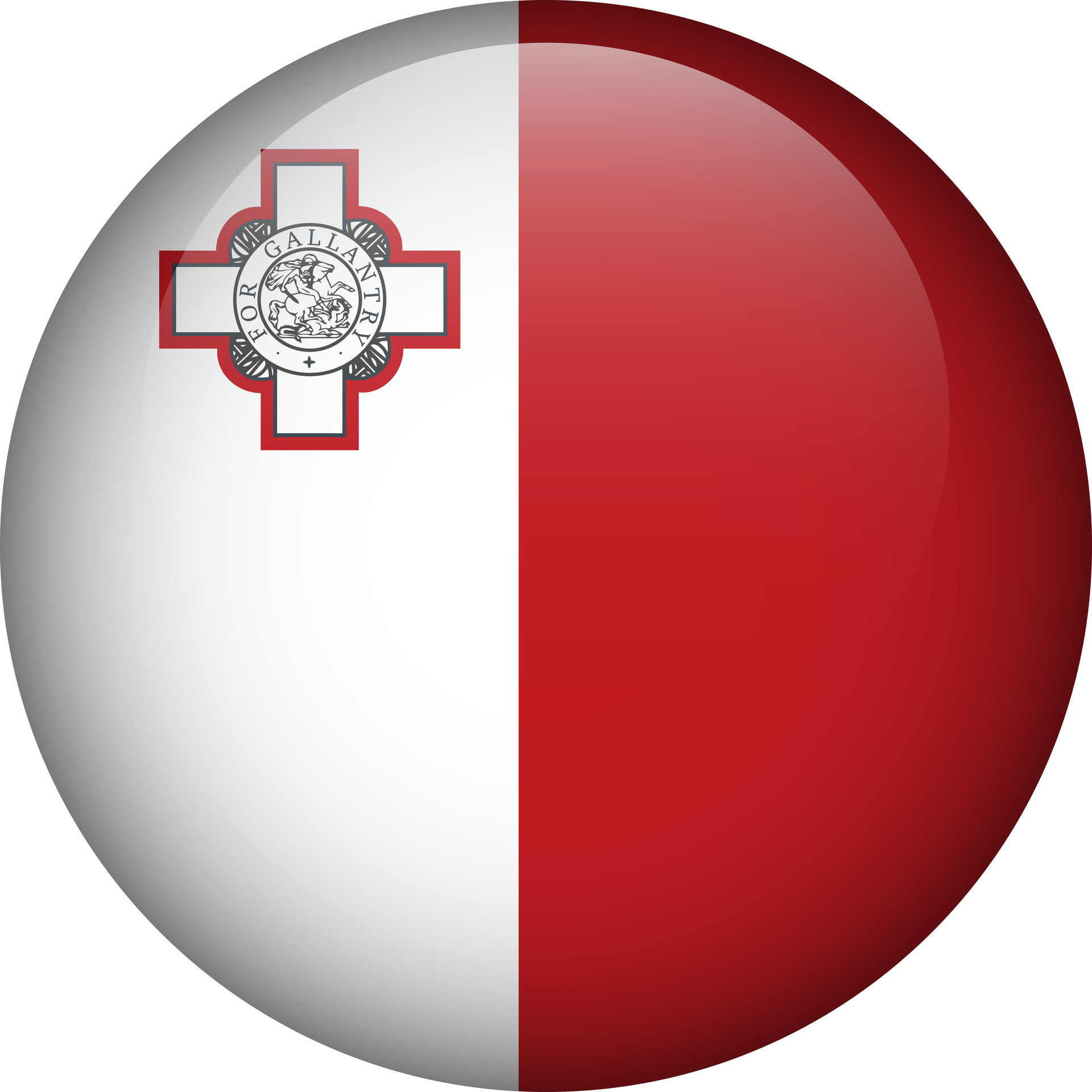 Malta Flag Button Emblem Of Malta Vector Flag Symbol Colors And