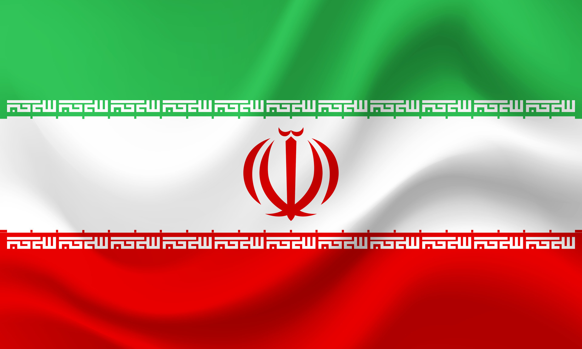 Iran flag. Symbol of Iran. Vector flag illustration. Colors and proportion correctly. Iran ...