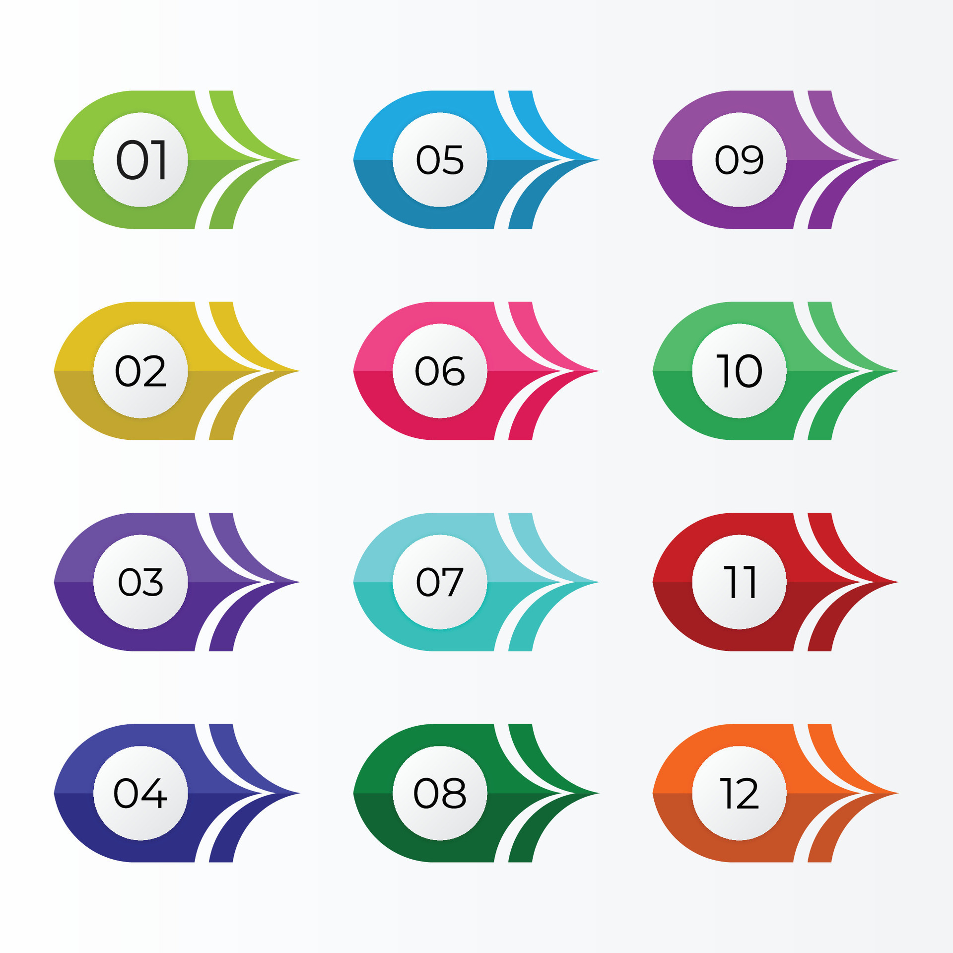 Free vector gradient flat arrow bullet point collection 29749792 Vector ...