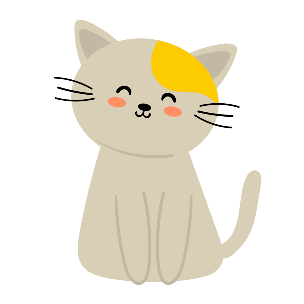 Cute Cartoon Cat Sticker Icon 29751367 Png