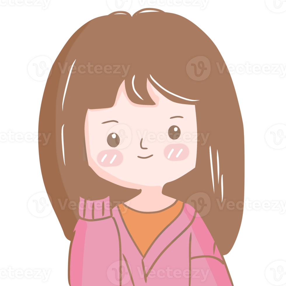 linda chica de dibujos animados 29751453 PNG
