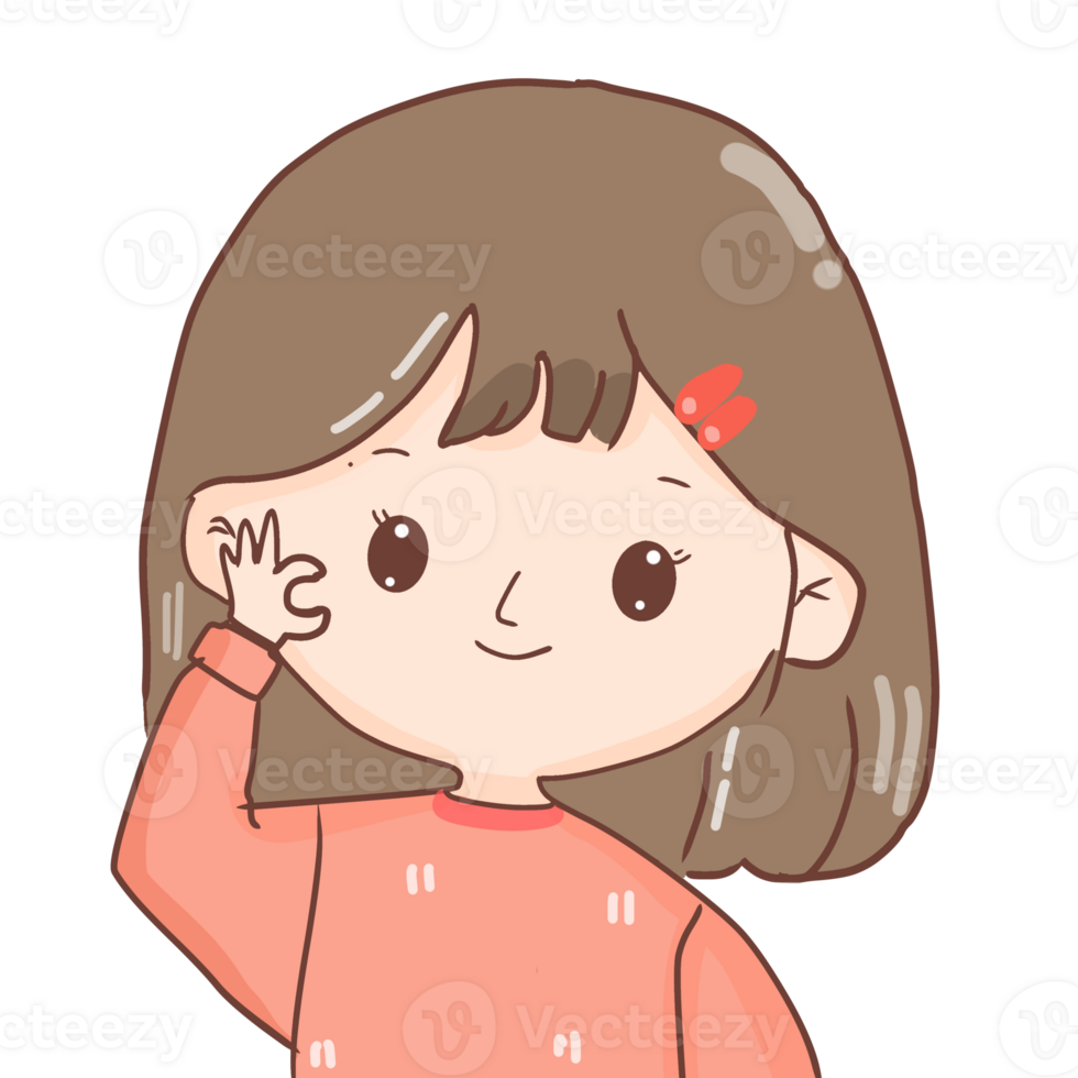 Linda Chica De Dibujos Animados 29751455 Png