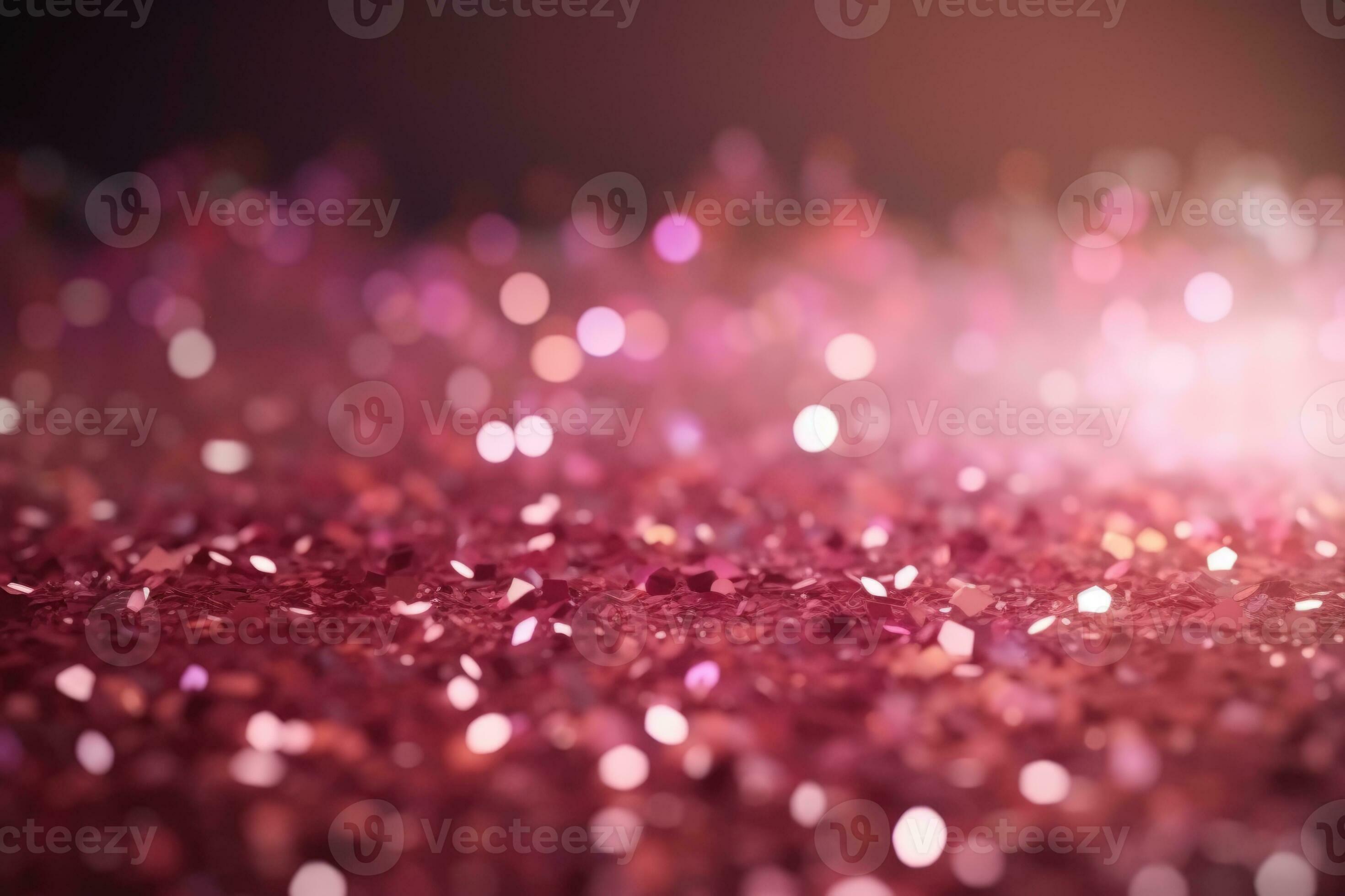 abstract pink glitter background. Defocused bokeh on a blue background and texture. Generative ...