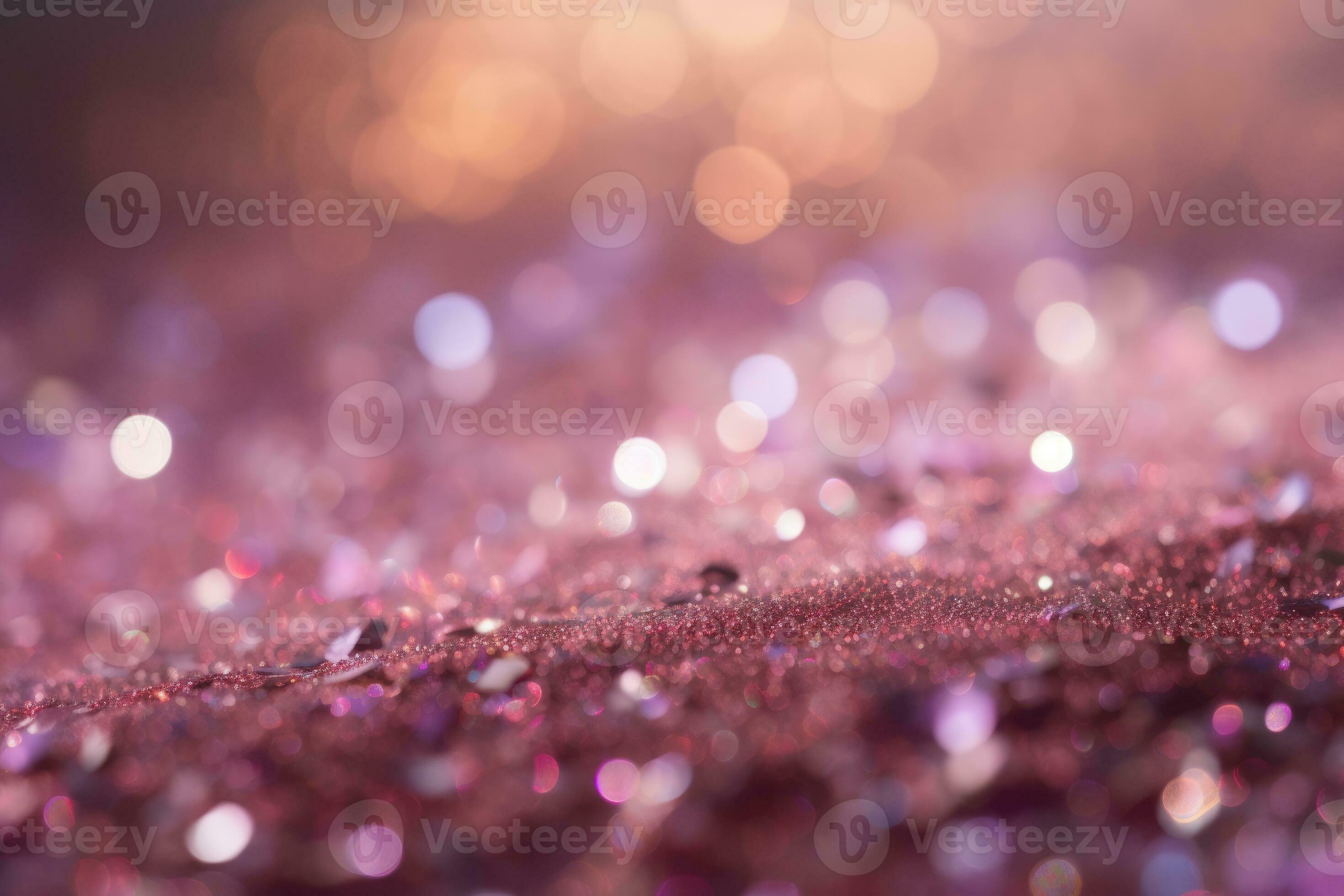 abstract pink glitter background. Defocused bokeh on a blue background and texture. Generative ...