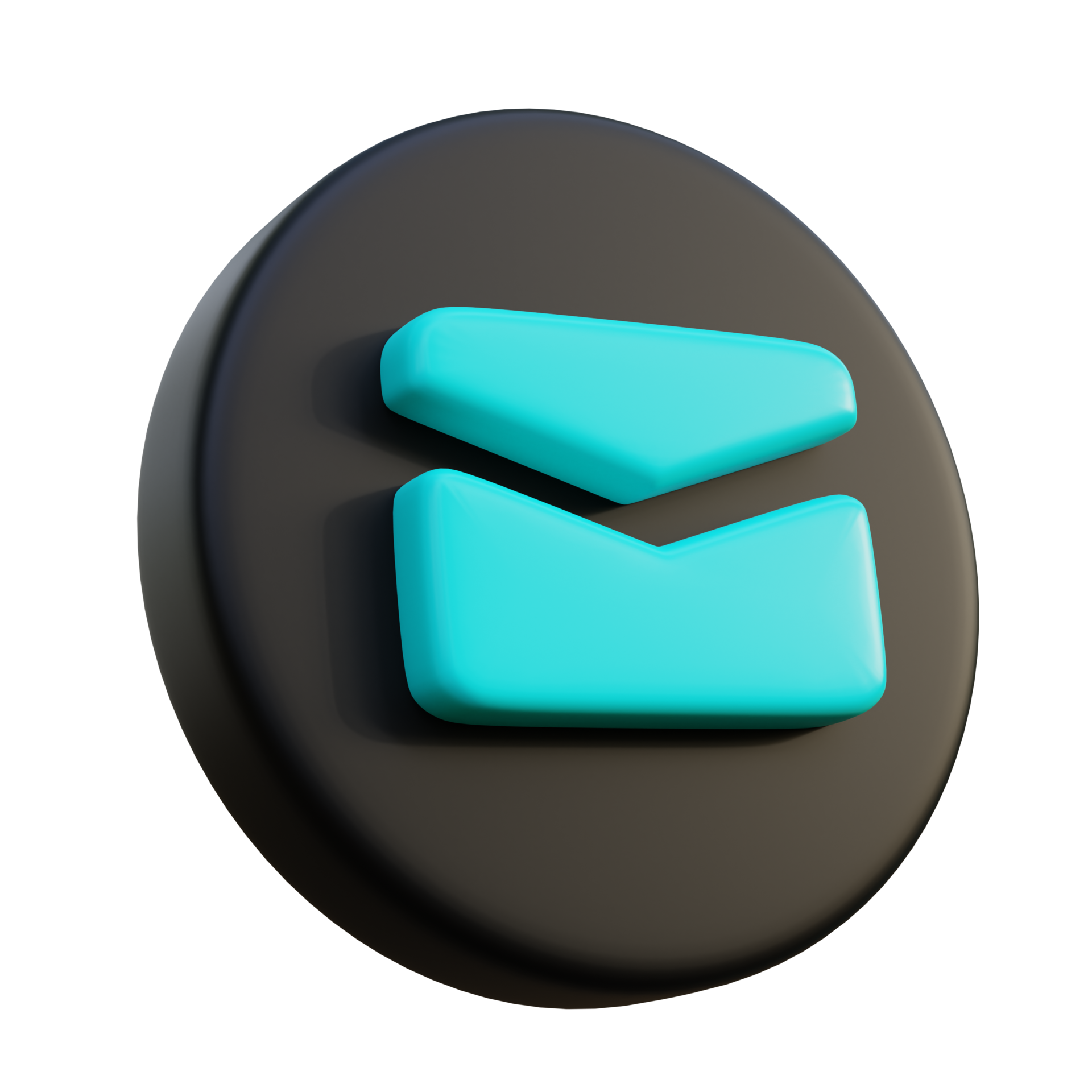 Message 3D Icon on black circle. 29752607 PNG