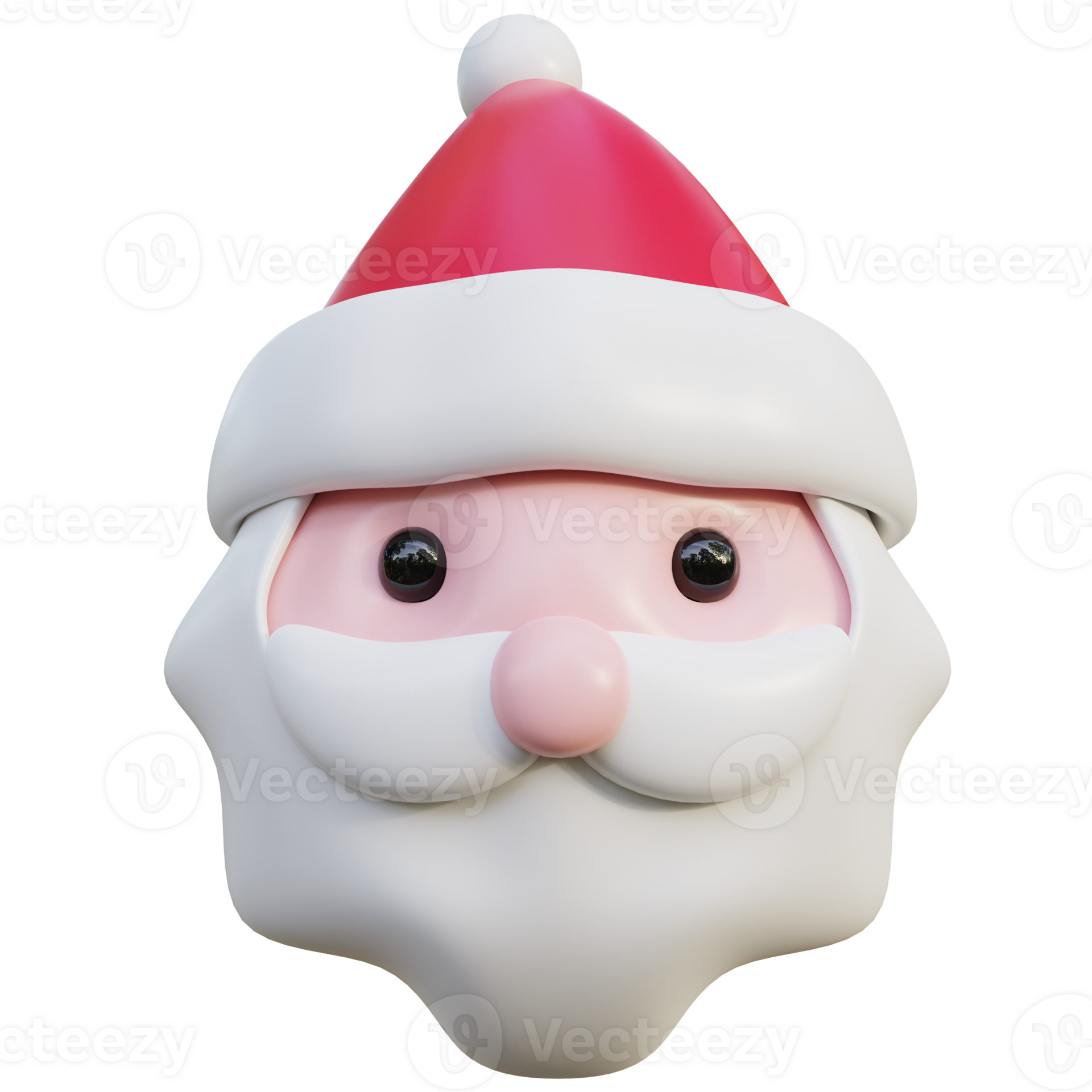 Cute Smile Face Santa 3d Render 29752749 Png