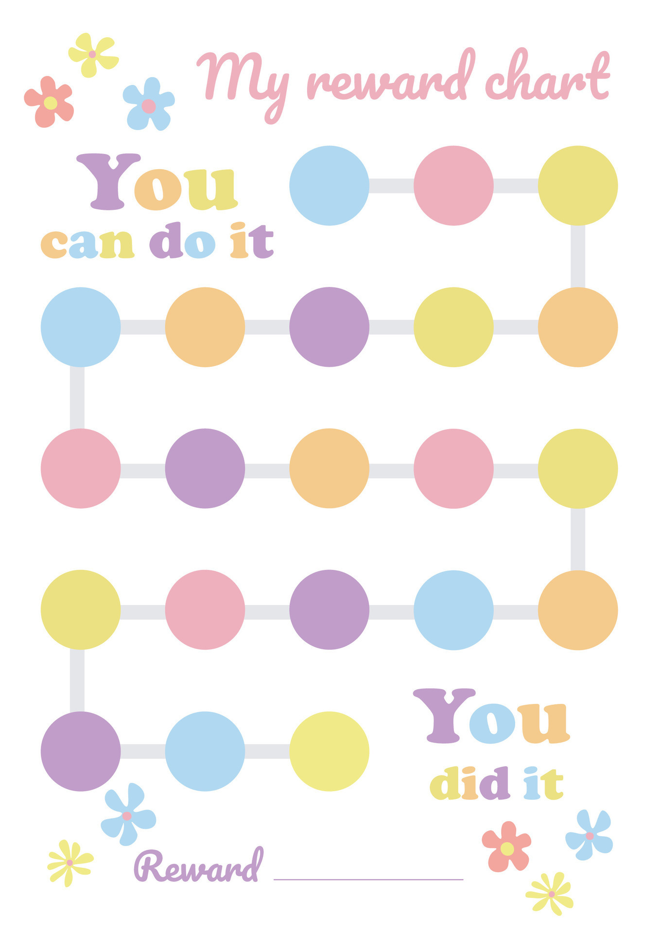 Pastel reward chart. Printable chore chart for girl. Toddler routine ...