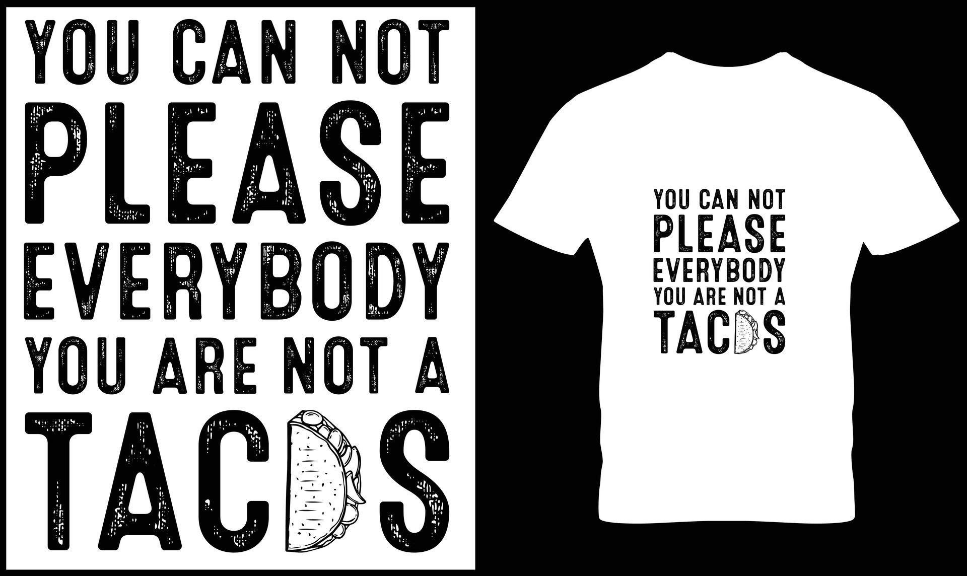 Tacos T Shirt Design Vector Graphic 29753090 Vector Art At Vecteezy
