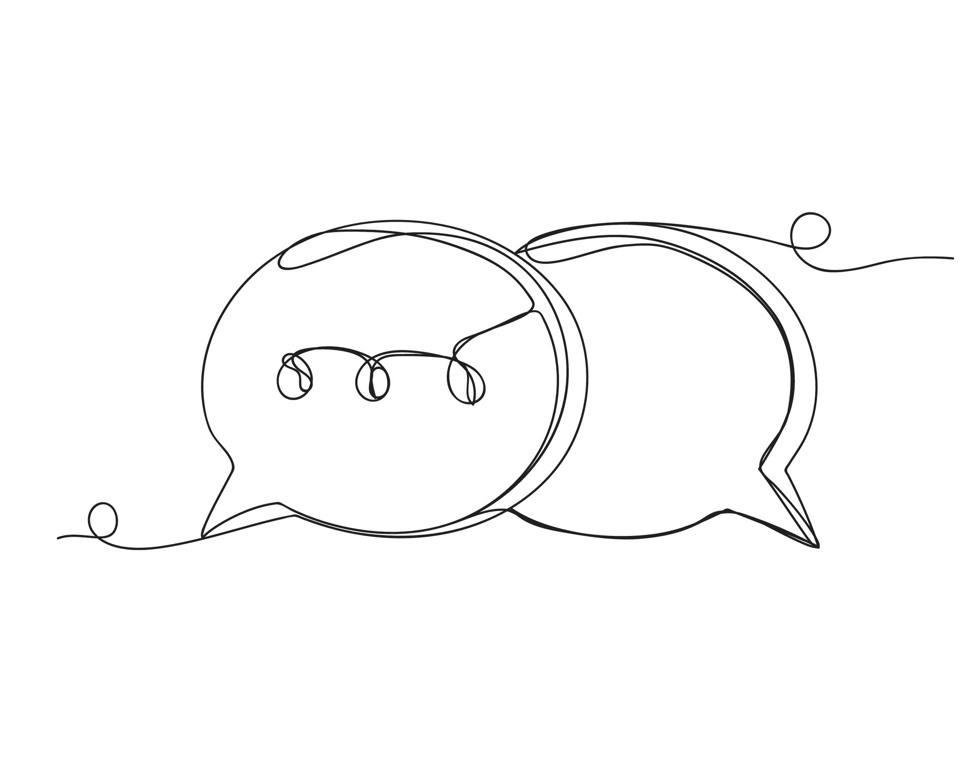 Continuous One Line Speech Bubble Shape Isolated 29753707 Vector Art
