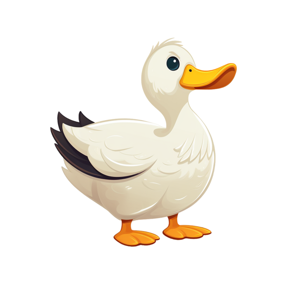 White Duck Cartoon Style Ai Generative 29760971 Png