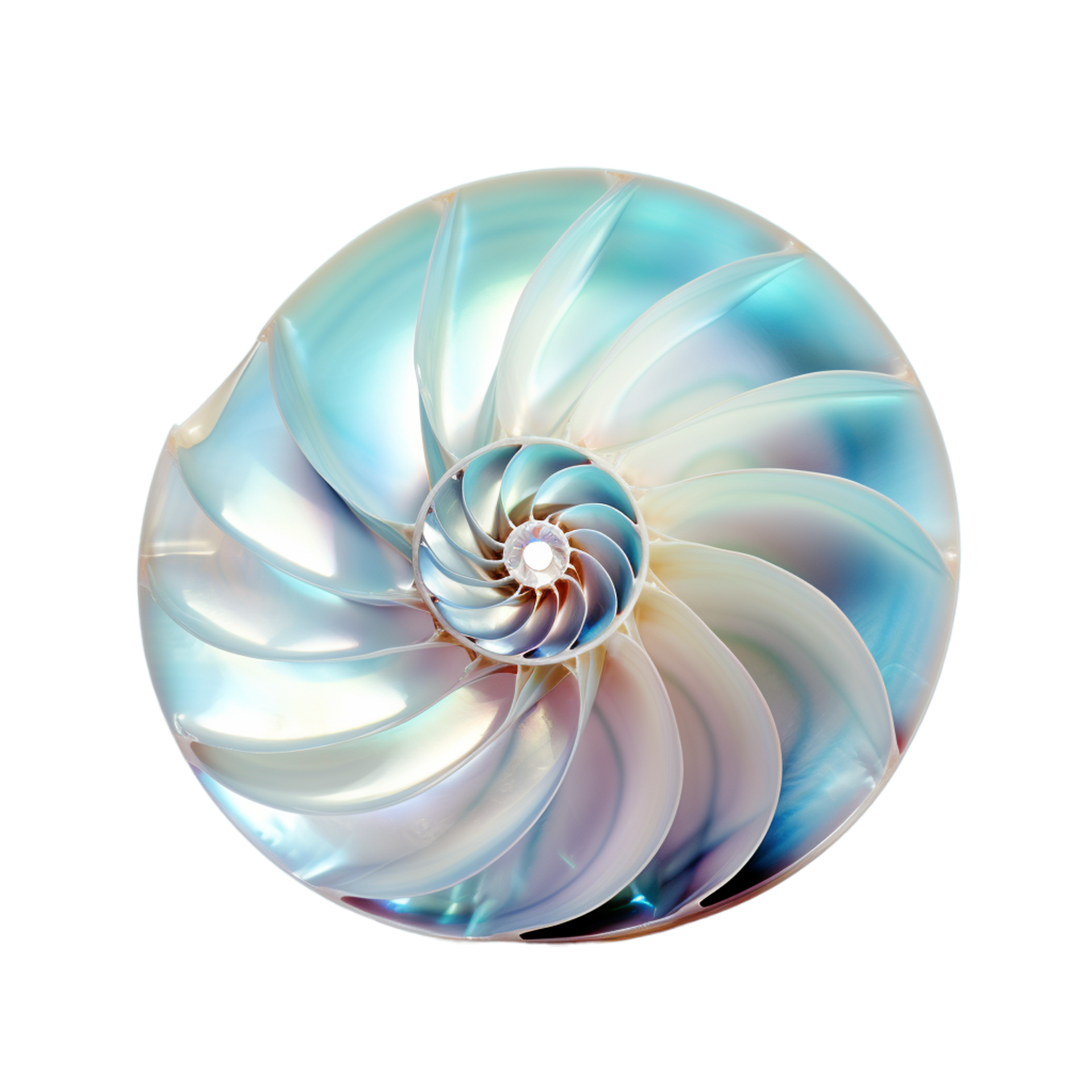 Beautiful Shiny Pearly Nautilus Shell Nautilus Pompilius Isolated Seaside Element With Mother Of