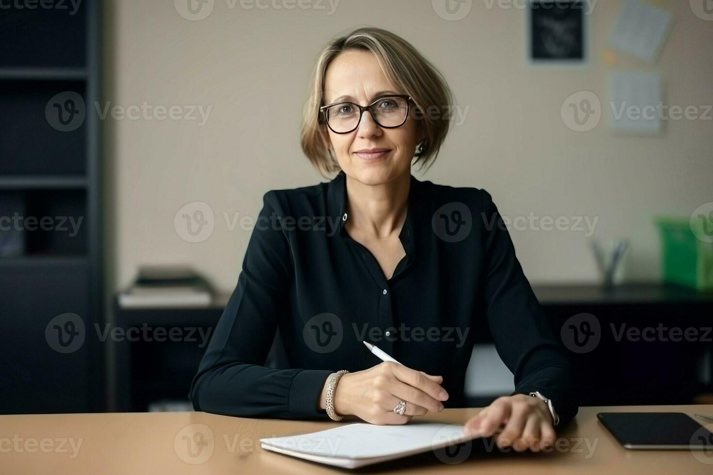 Teacher school portrait at desktop. Generate Ai 29770260 Stock Photo at ... Teacher school portrait at desktop. Generate Ai 29770260 Stock Photo at ...