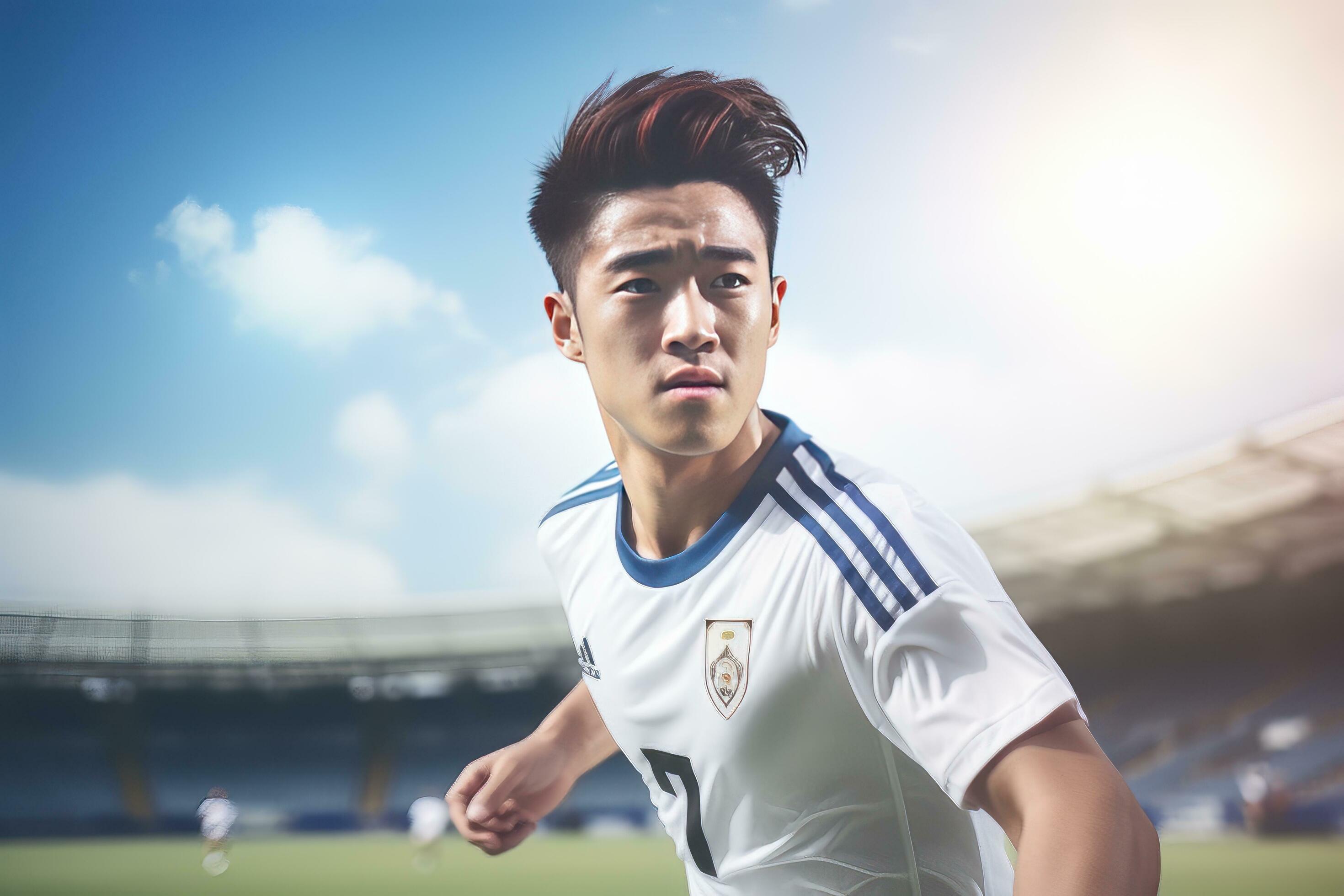 Handsome Asian Soccer Player Portrait Of A Handsome Asian Athlete Male