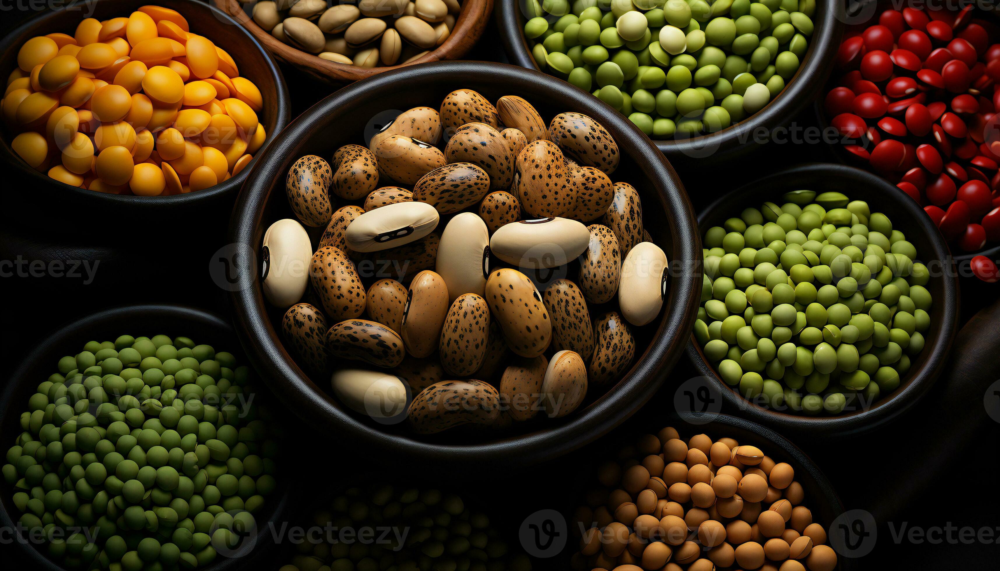 Fictitious recreation of legumes in bowls. Illustration AI 29772704 Stock Photo at Vecteezy