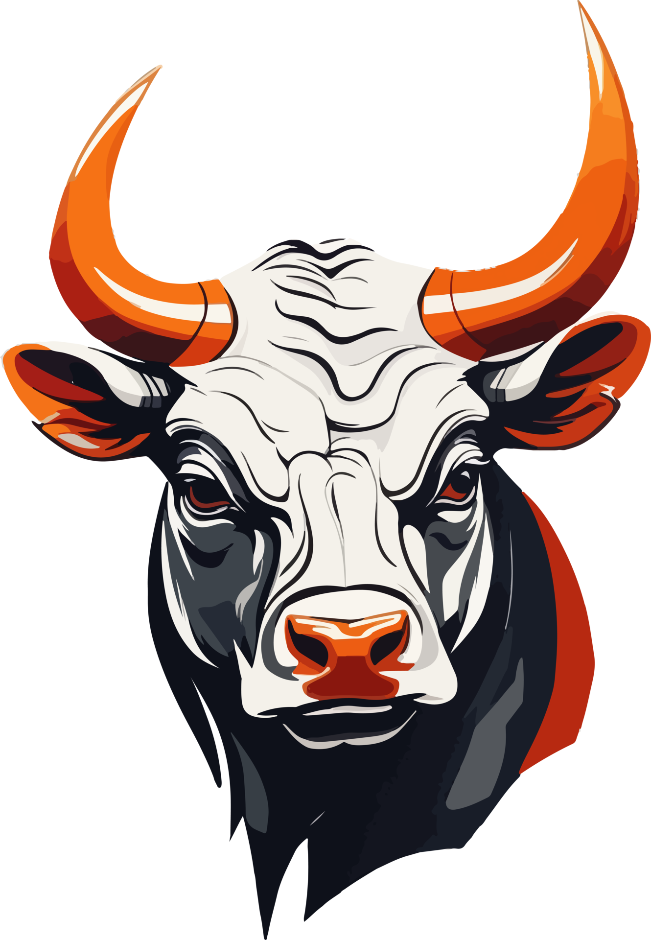 Bull Head Minimal Logo Mascot Clip Art with AI Generative 29773808 PNG
