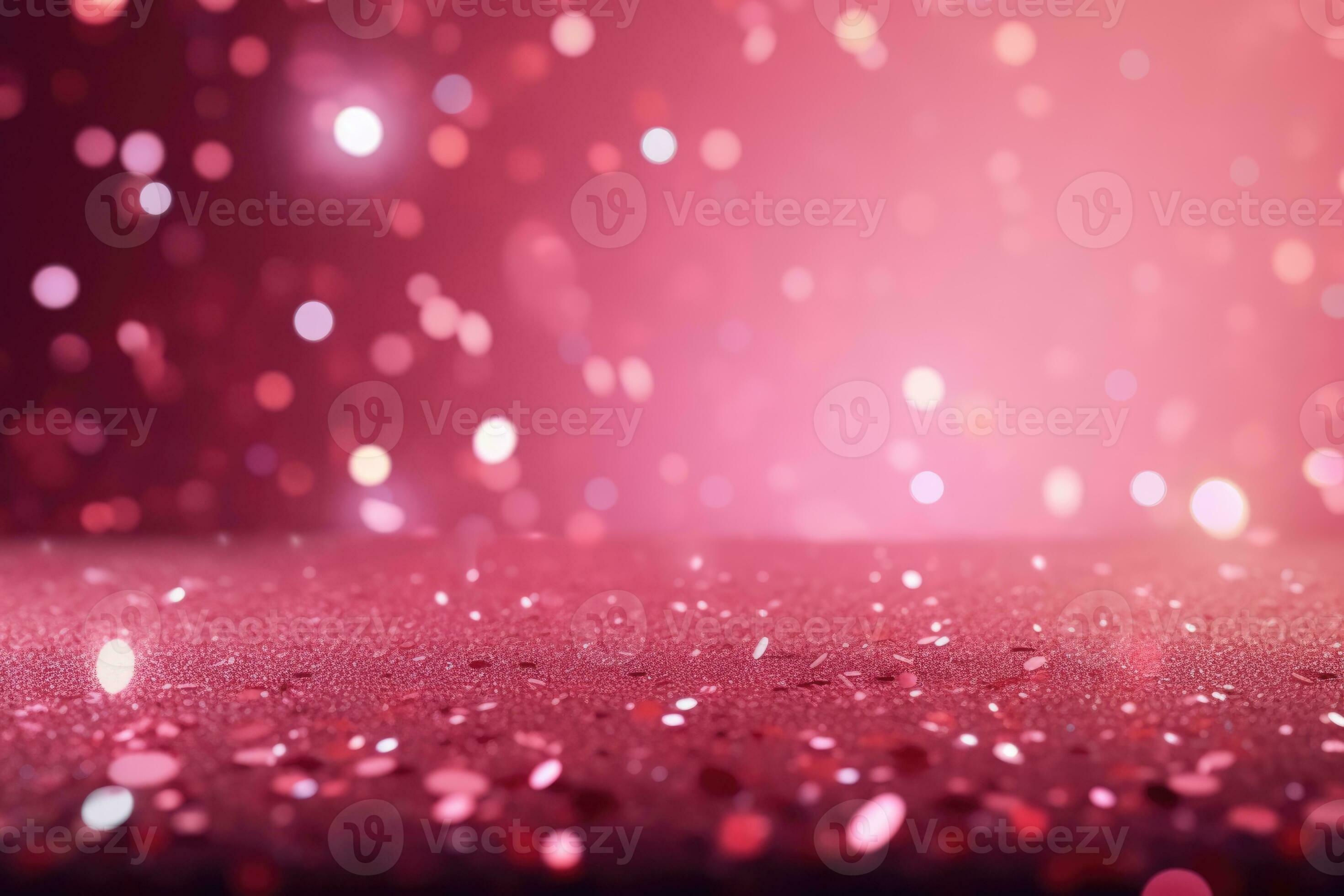 abstract pink glitter background. Defocused bokeh on a blue background and texture. Generative ...