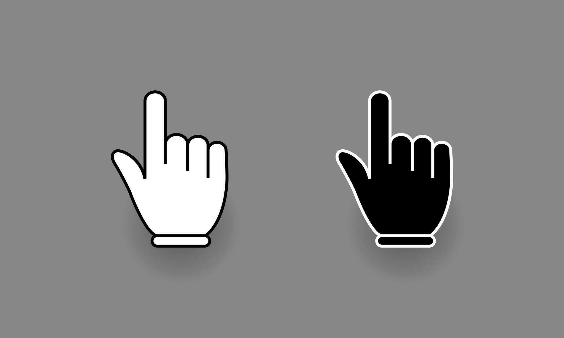 Finger hand cursor icon vector in flat style. Mouse pointer sign symbol ...