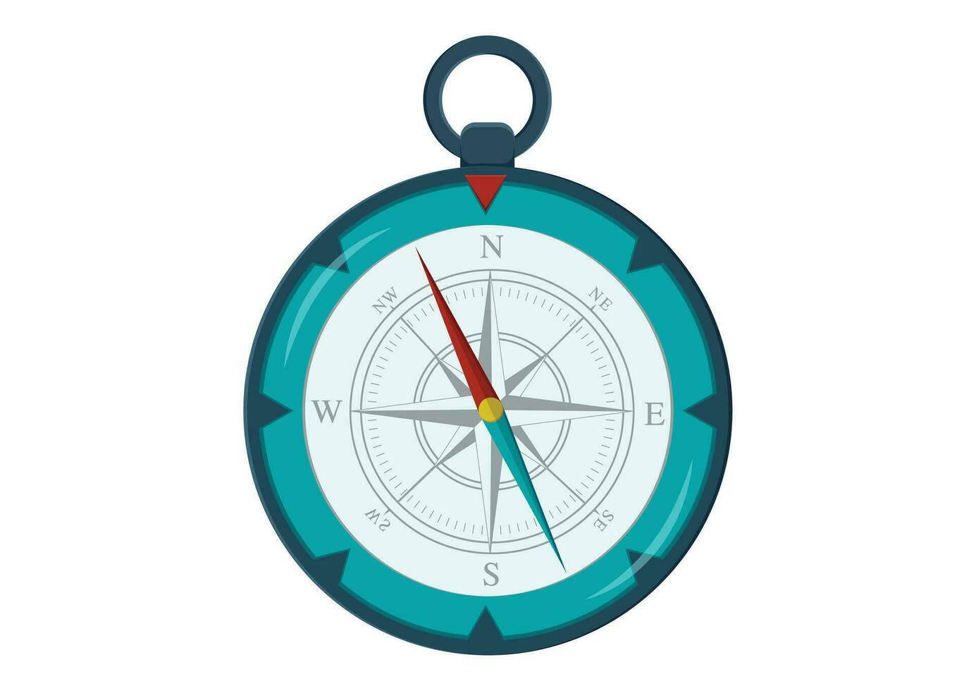 Nautical Compass For Heading And Direction Vector Illustration Navigation Compass Isolated On