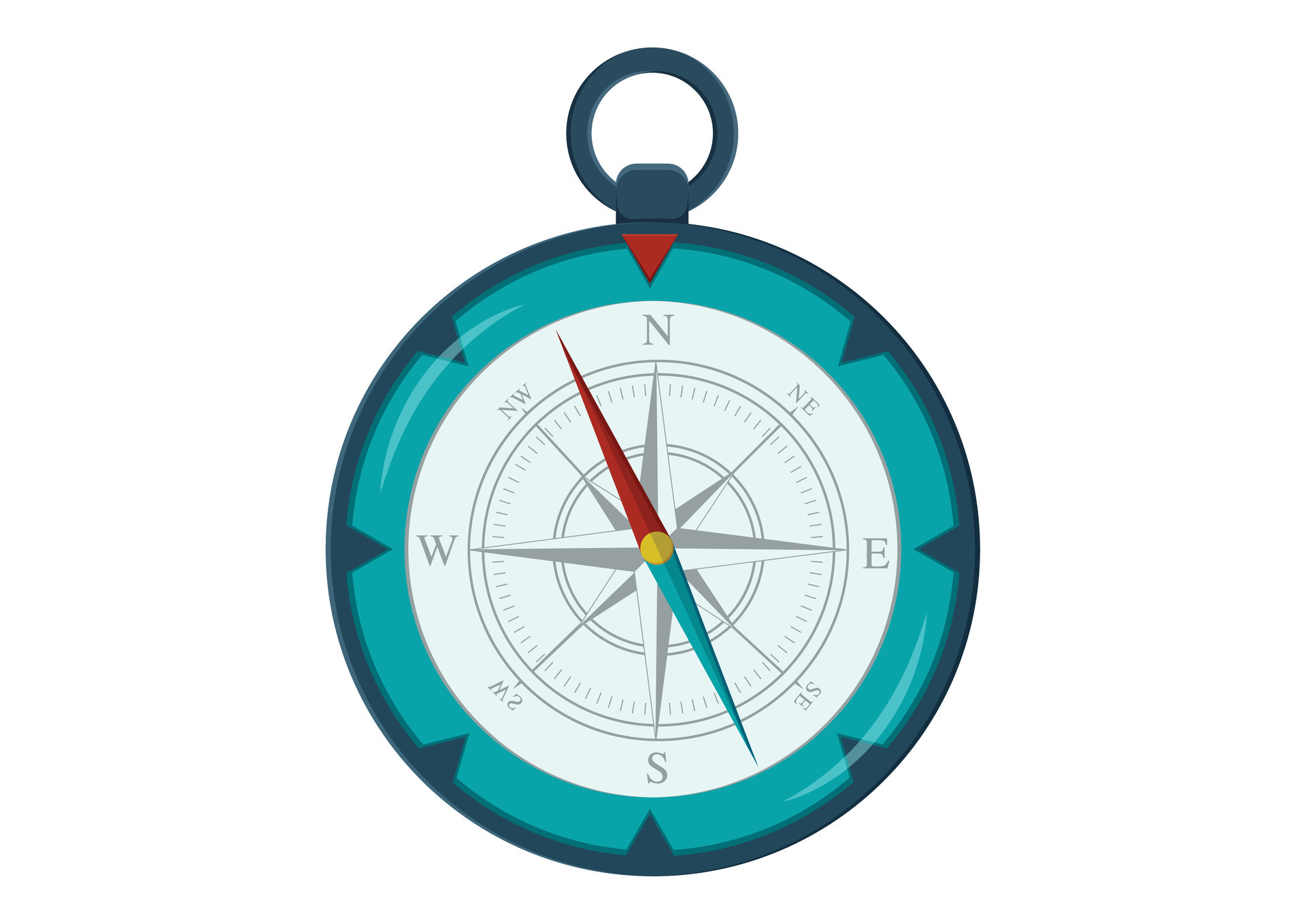 Nautical Compass For Heading And Direction Vector Illustration Navigation Compass Isolated On