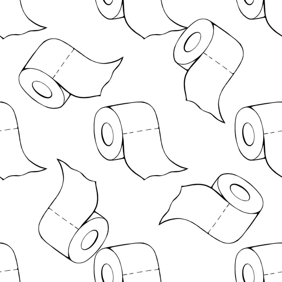 Toilet Paper Seamless Pattern Vector Flat Illustration 29796928 Vector