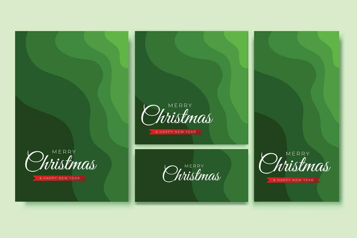 Merry Christmas Flyer and Social Media Bundle Set with Abstract ...