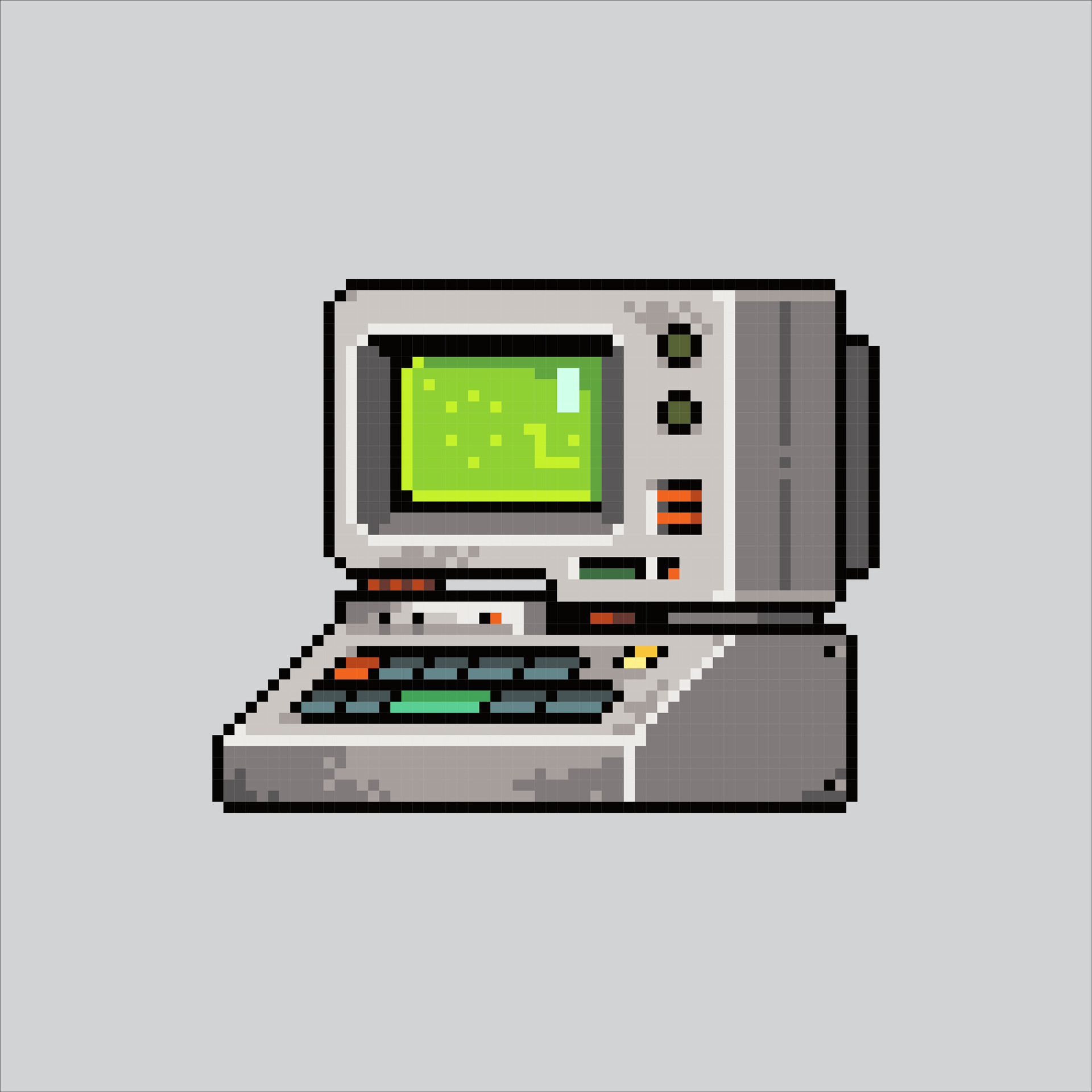 Pixel art illustration computer. Pixelated old computer. old classic ... Pixel art illustration computer. Pixelated old computer. old classic ...