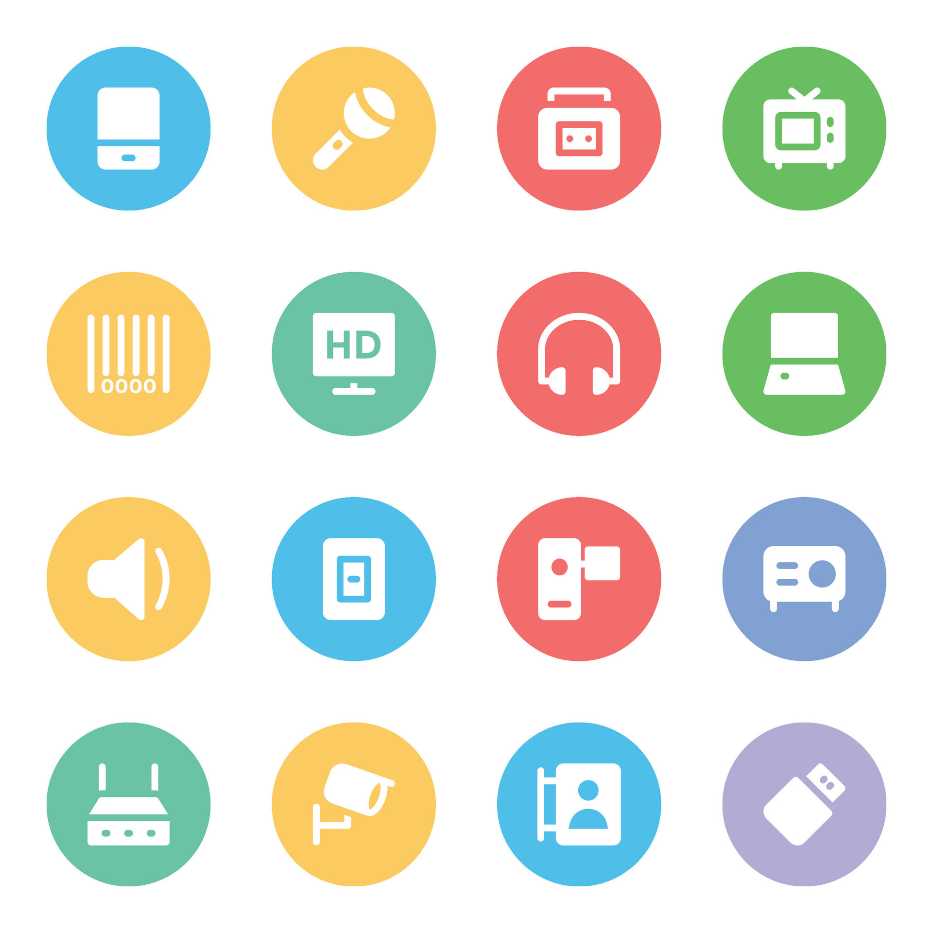 Flat Icons Of Input And Output Devices 29822293 Vector Art At Vecteezy
