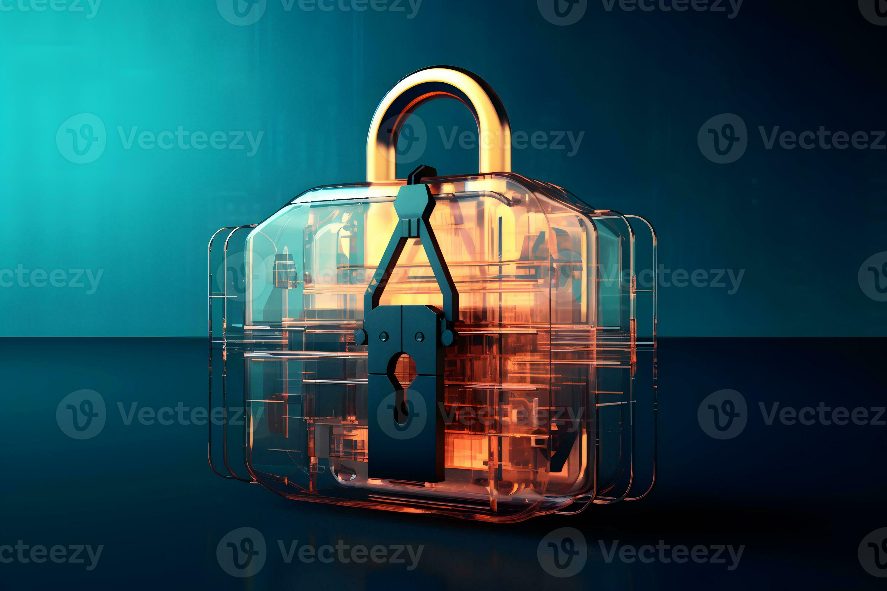 Futuristic lock. Concept of data security, cybersecurity, cyber defense, etc. 29823735 Stock ...