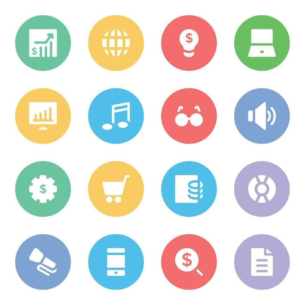 Bundle of Finance Management Flat Circular Icons 29824162 Vector Art at ...