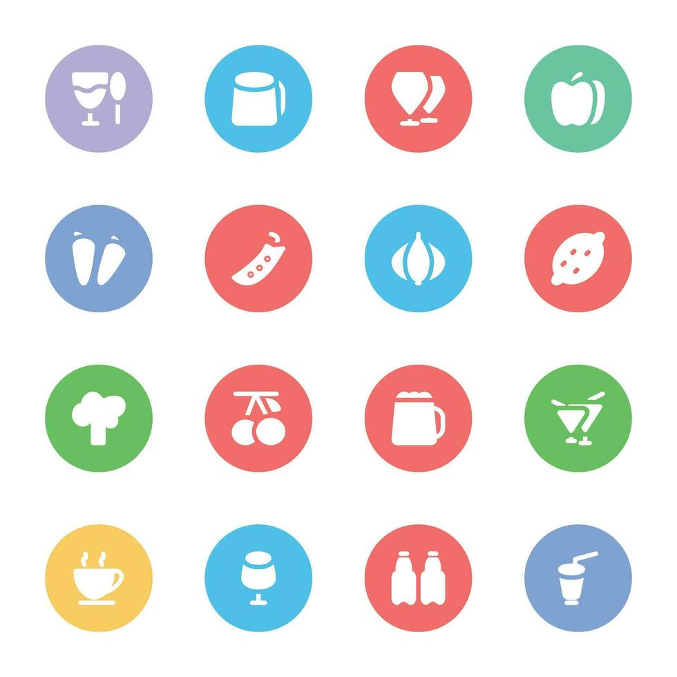 Pack of Healthy Diet Flat Circular Icons 29824169 Vector Art at Vecteezy