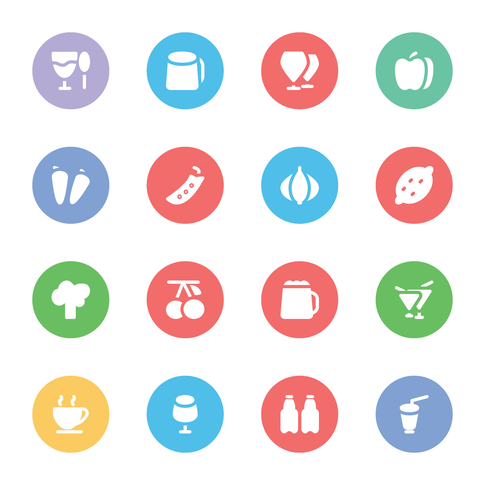 Pack of Healthy Diet Flat Circular Icons 29824169 Vector Art at Vecteezy