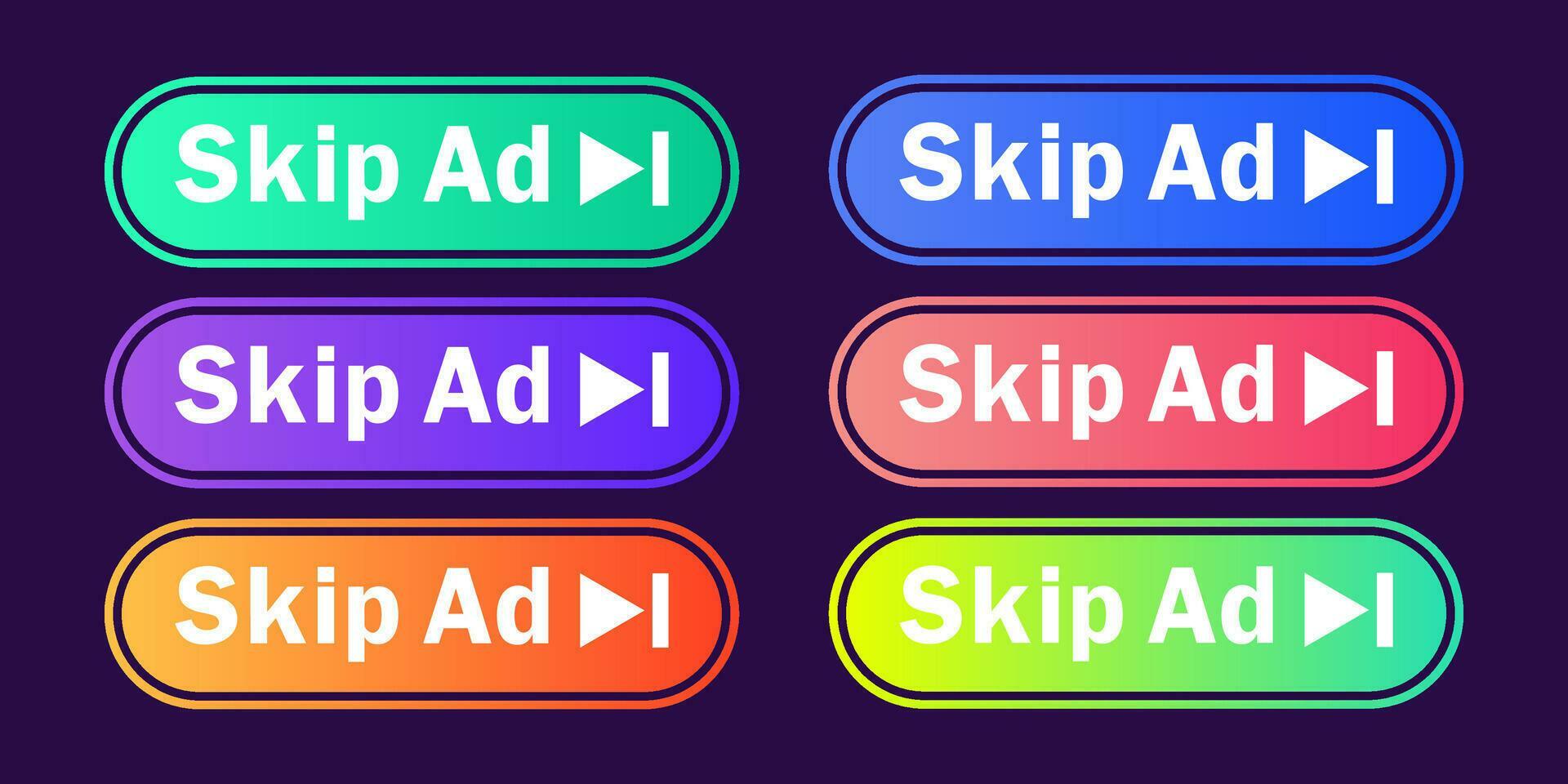 Skip Ad button. Video block icon for advertising. App template for interface. Vector 29824873 ...