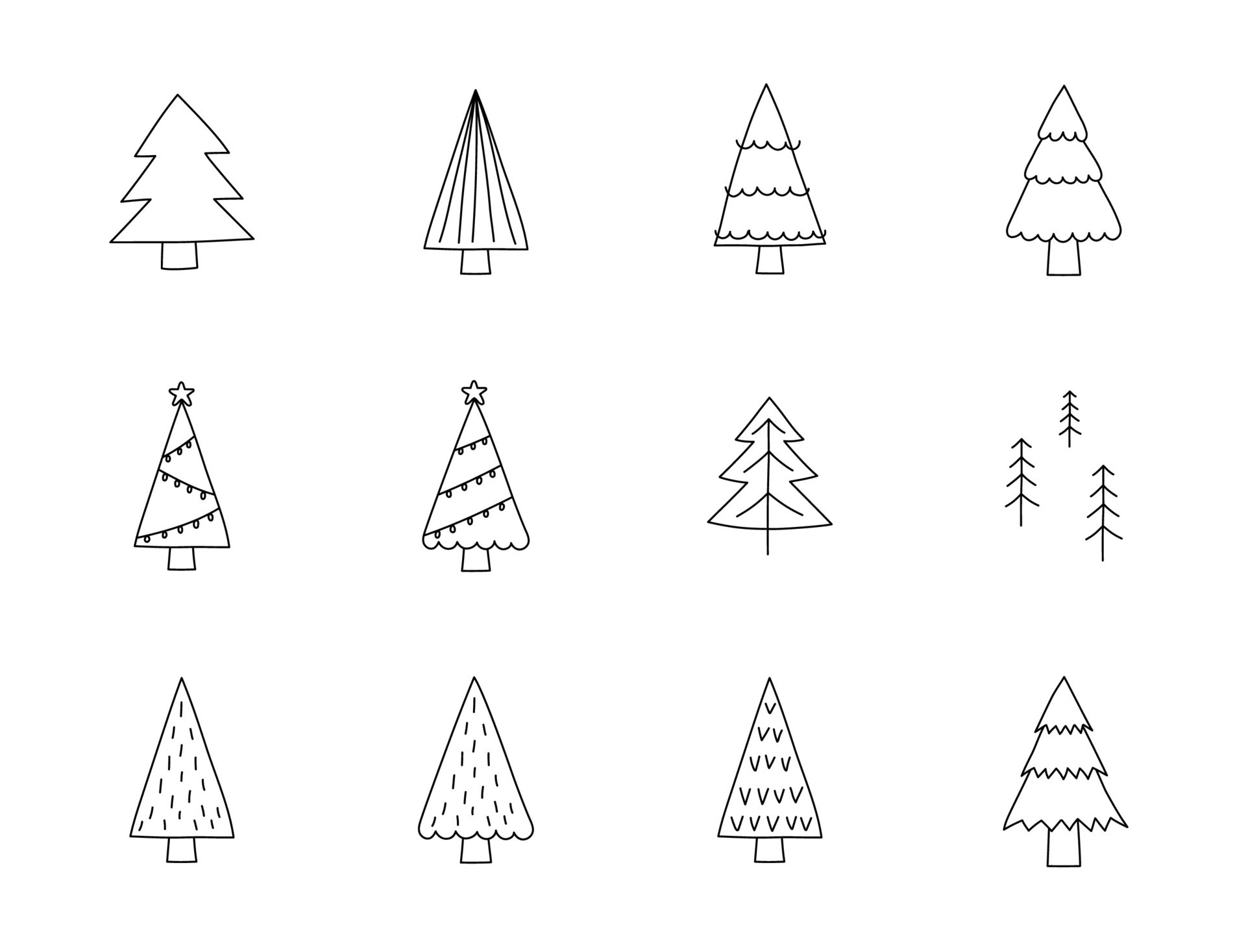 Festive Christmas Tree Vector Collection 29827000 Vector Art at Vecteezy