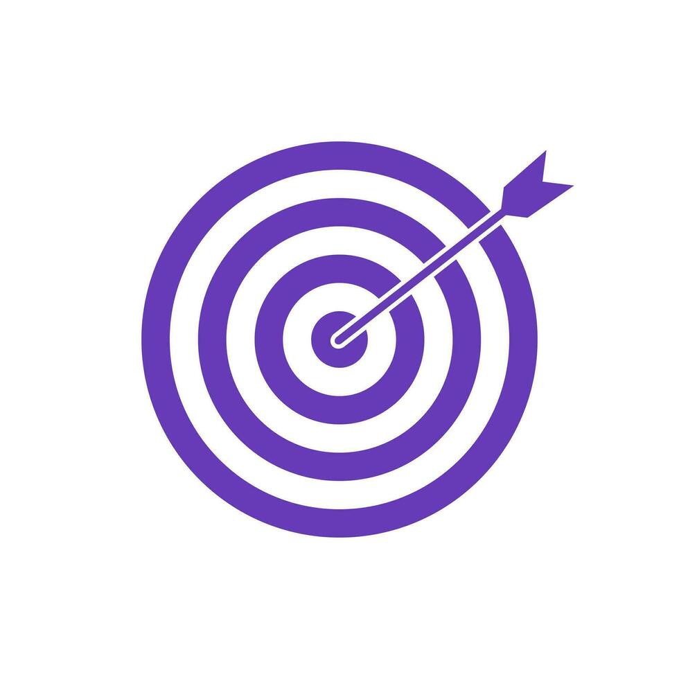 Purple bullseye dart target icon. Dart target goal marketing sign ... Purple bullseye dart target icon. Dart target goal marketing sign ...