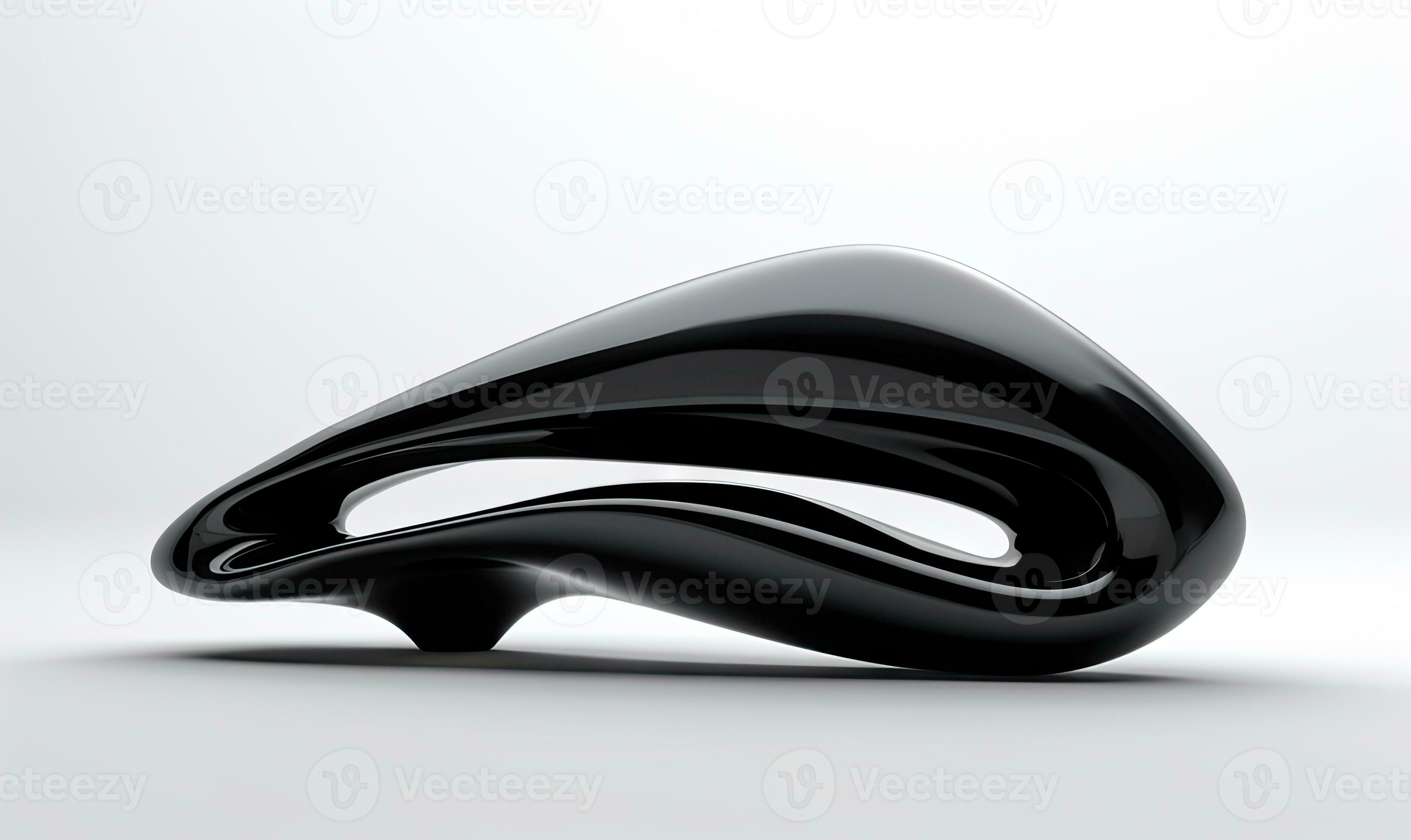Futuristic Object Black On Background Abstract Shape Created Ai Tools
