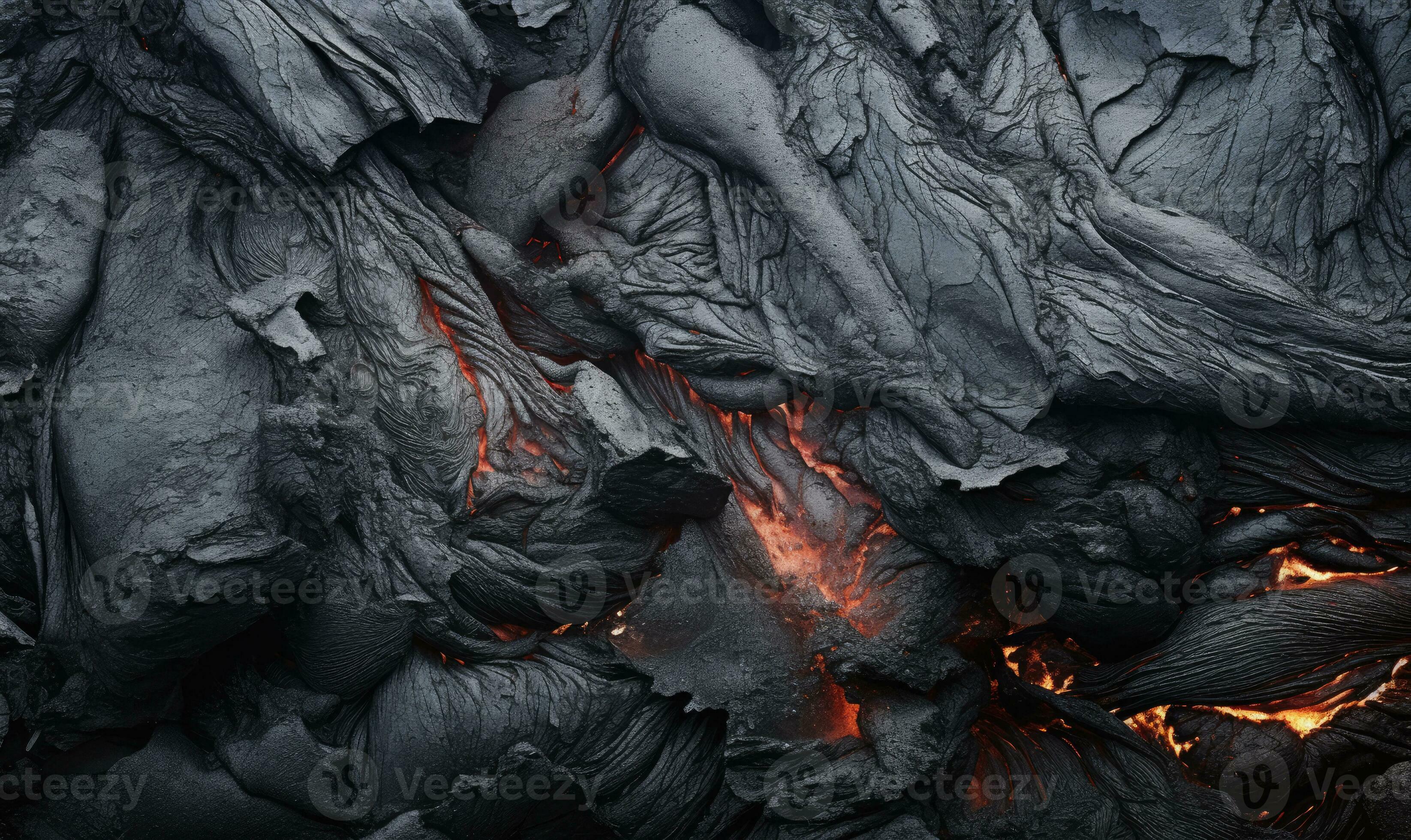 Close-up of cooled lava textures from a volcano. Created with AI ...