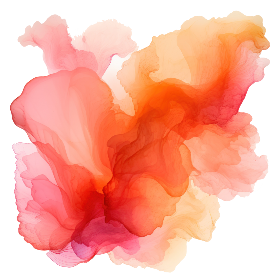 Pink and orange abstract watercolor shape isolated 29846982 PNG