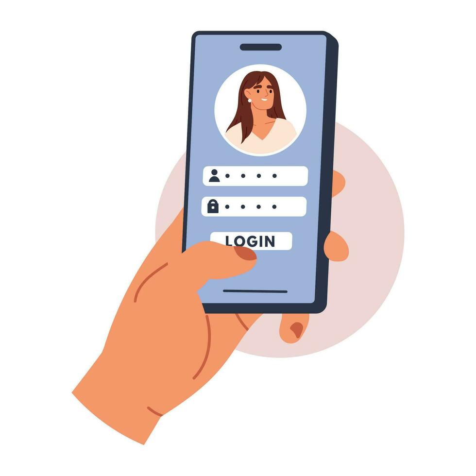 hands holding phone. Scrolling smartphone, app mail, application photo. cellphone camera. Flat ...