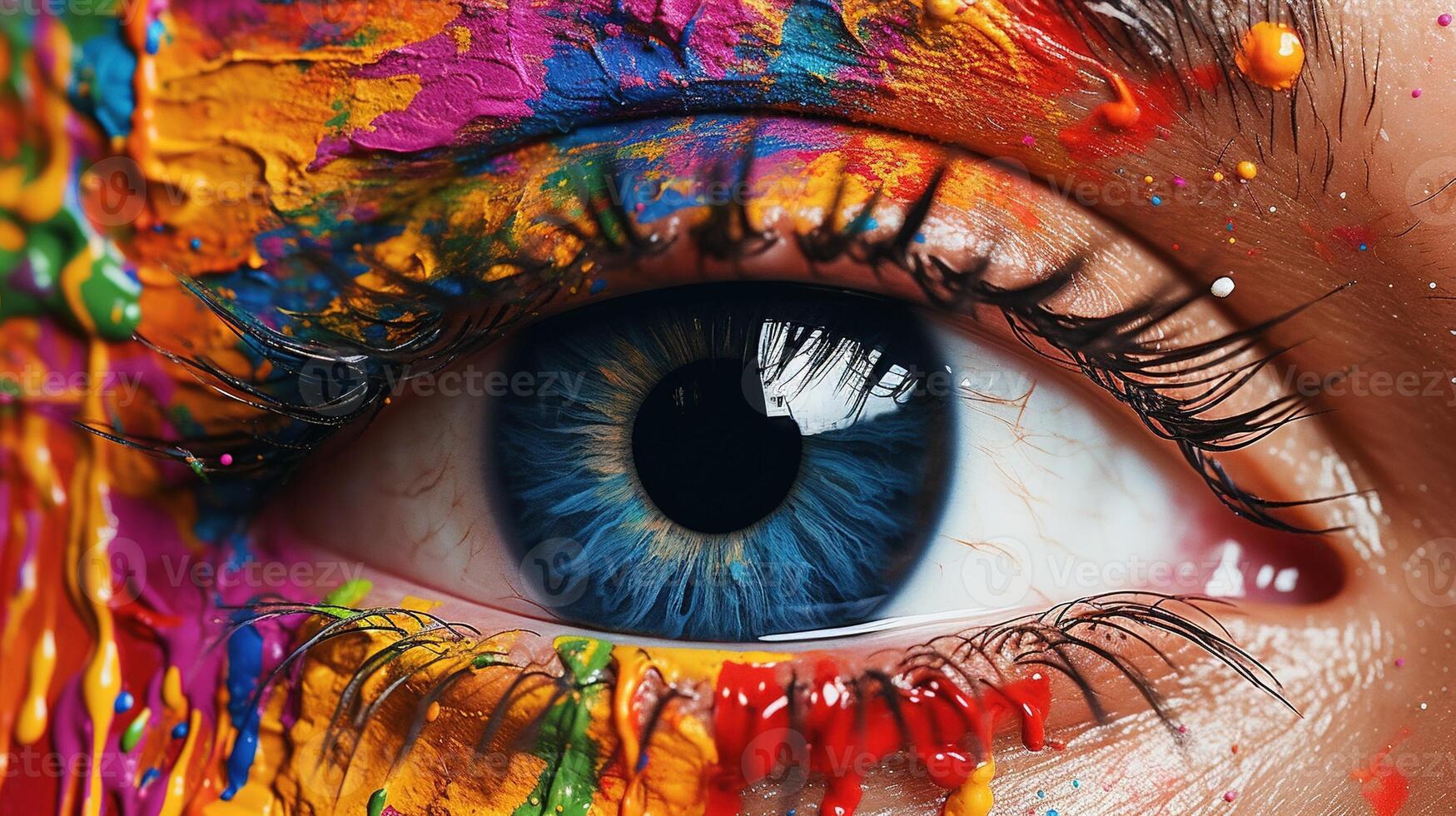 close up of eye of colorful colors Generative AI, AI Generated 29850715 ...