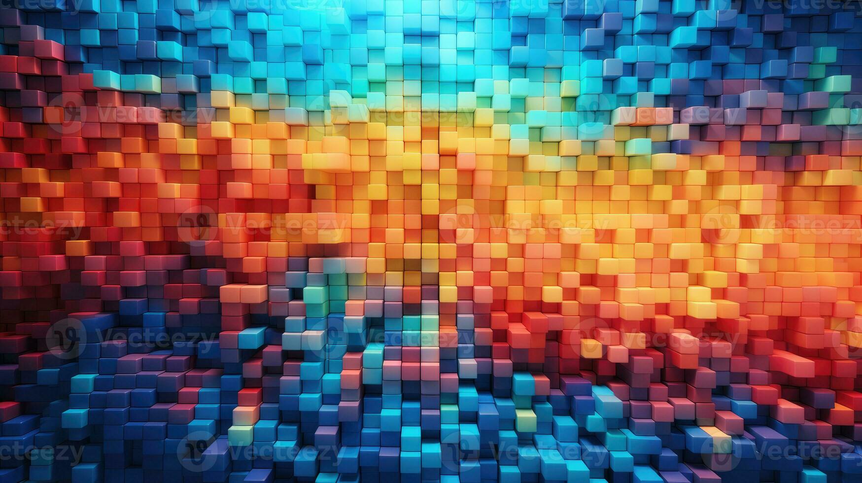 Abstract Rainbow Bright Cubic Background 3d Colorful Geometric Cube