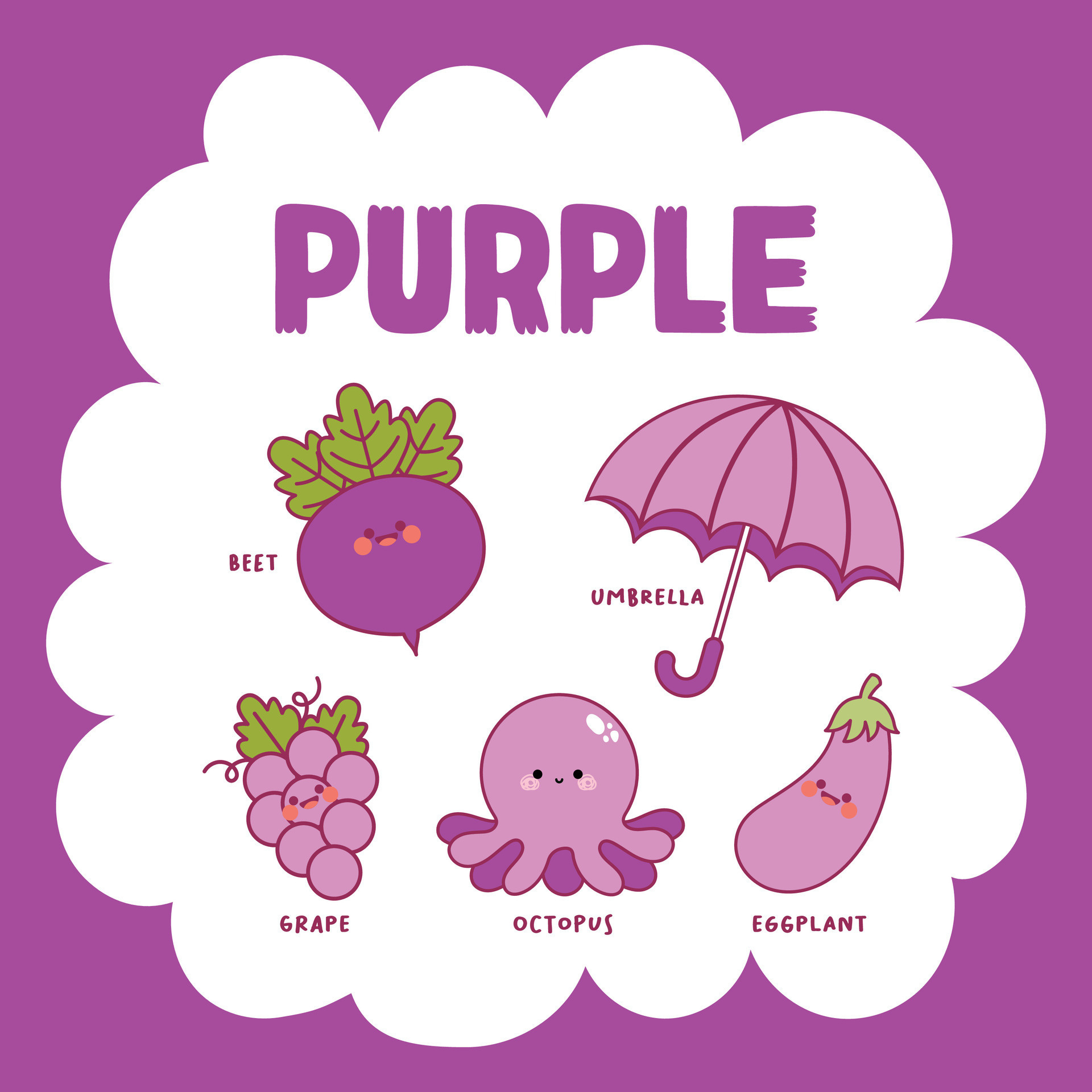 flat design vector color purple object illustration collection set ...