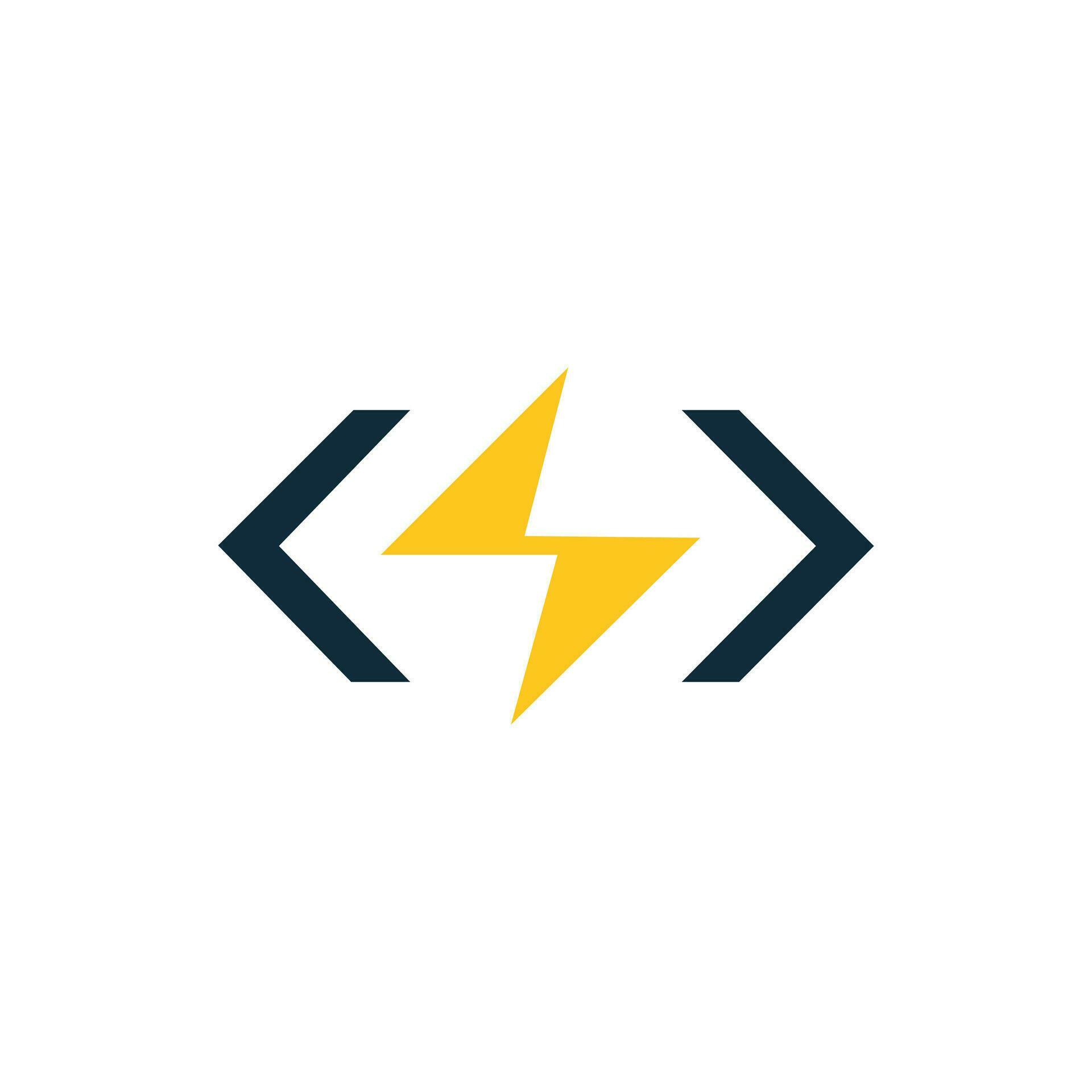 Thunder code Icon. Fast coding logotype idea. Program development ...