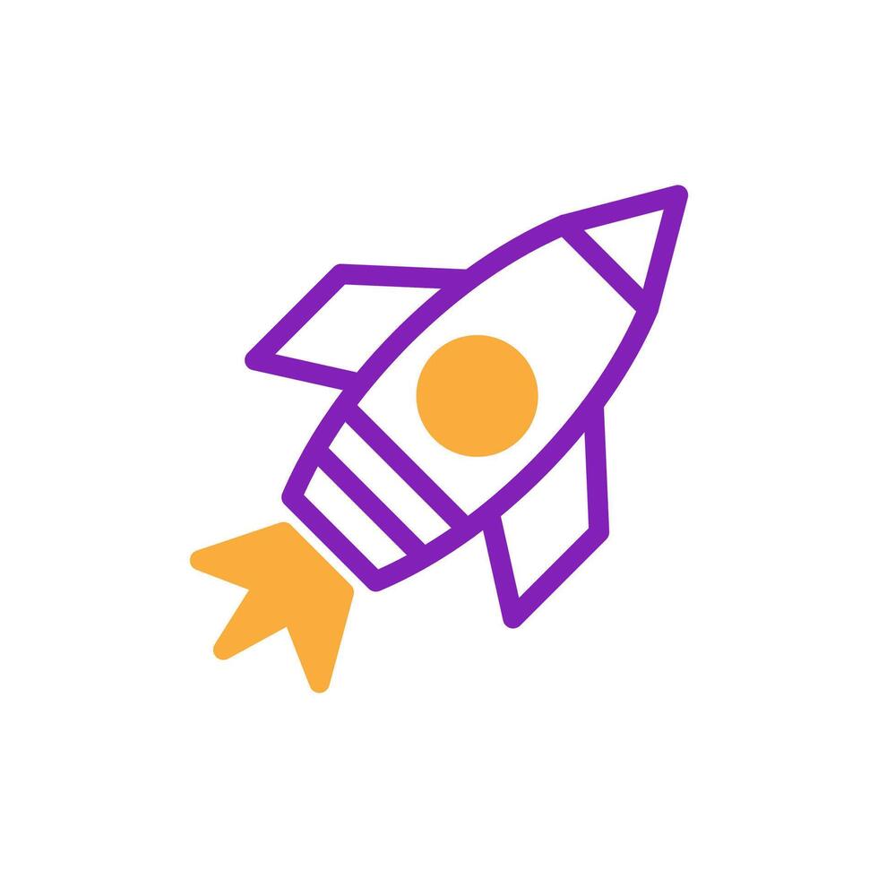Rocket icon duotone purple yellow business symbol illustration ...