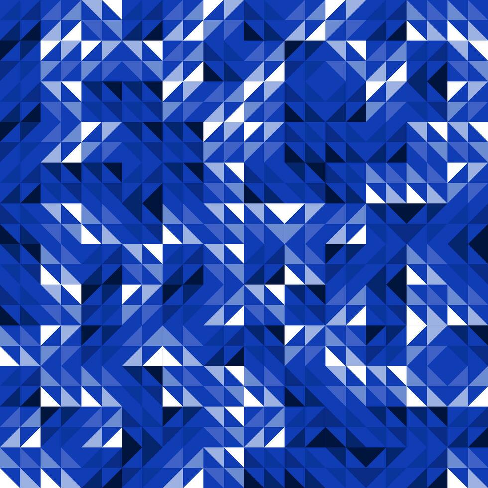 Seamless Blue Geometric Vector Pattern with Triangles. Modern and ...