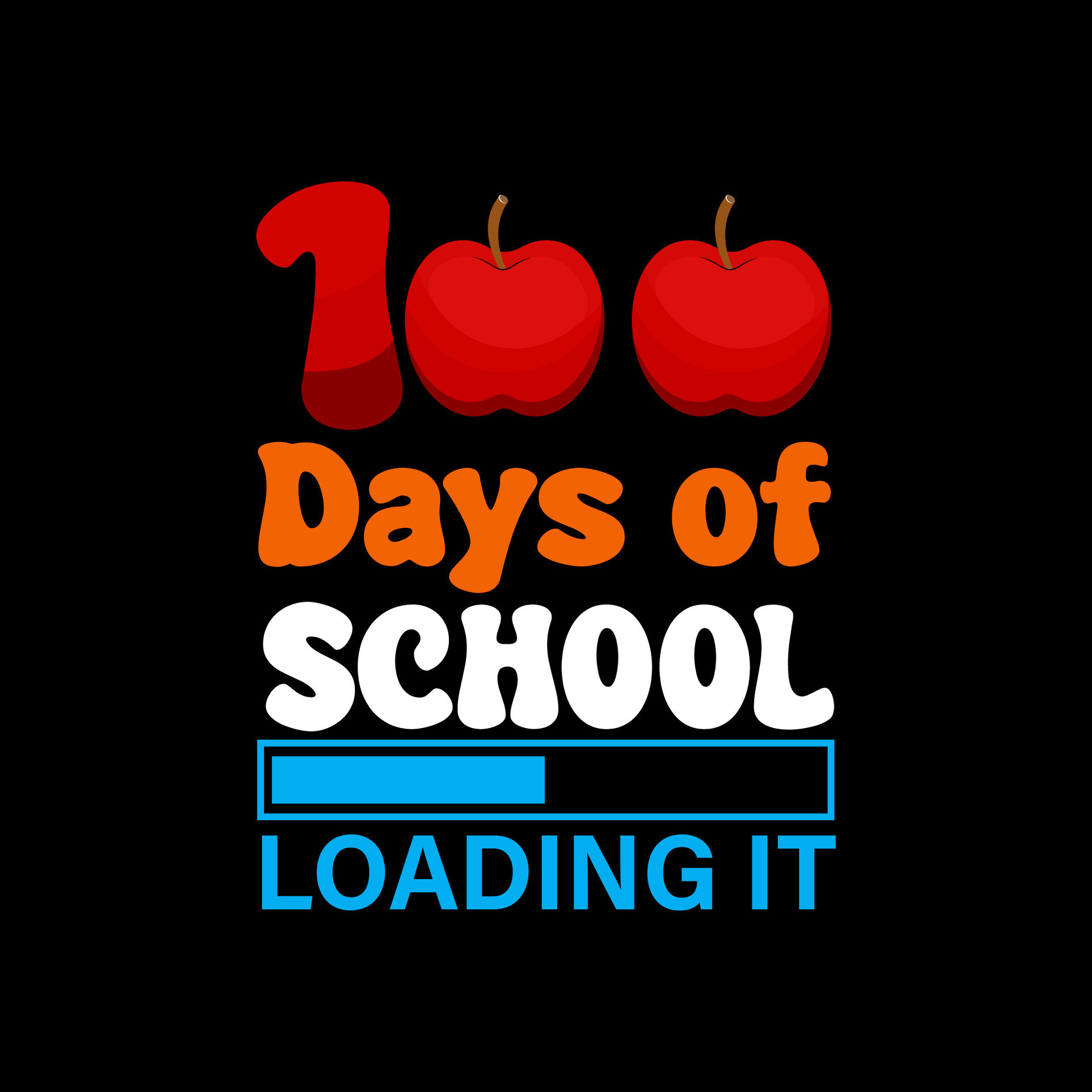 100 days of school loading it 29882929 Vector Art at Vecteezy