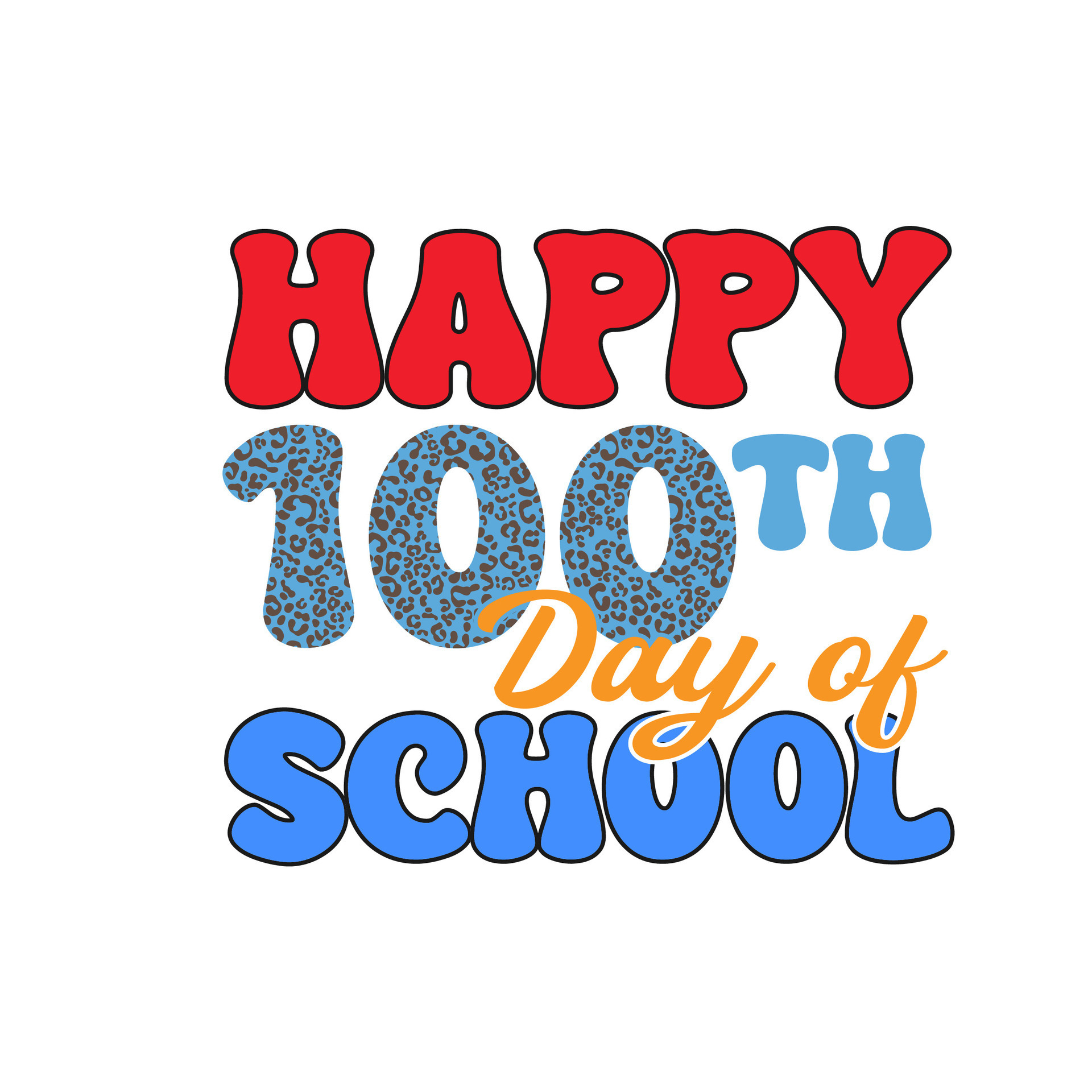 Happy 100th day of school 29882963 Vector Art at Vecteezy