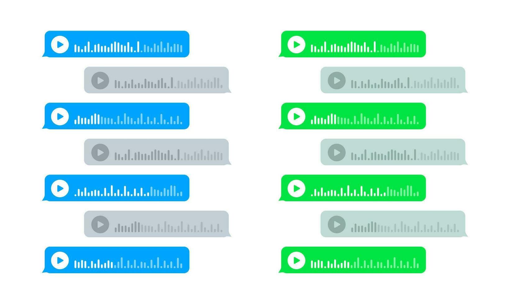 Voice, Record Audio message, speech bubble. Messenger chat screen ...