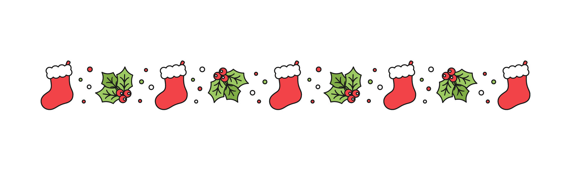 Christmas themed decorative border and text divider, Christmas Stocking ...