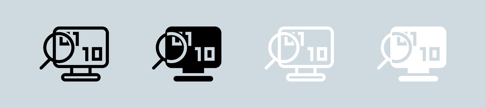 Binary icon set in black and white. Programming signs vector ...